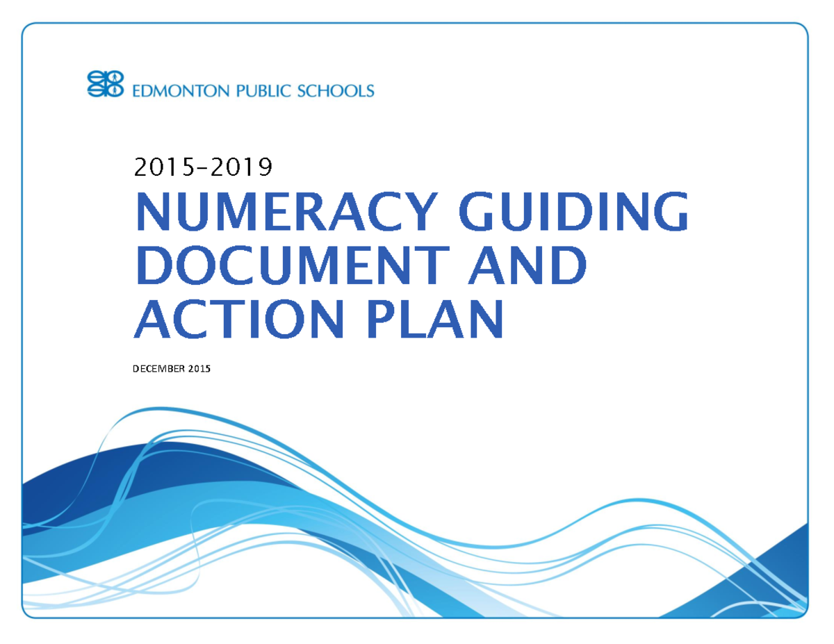 Numeracy guiding document and action plan - 2015 – 2019 NUMERACY ...