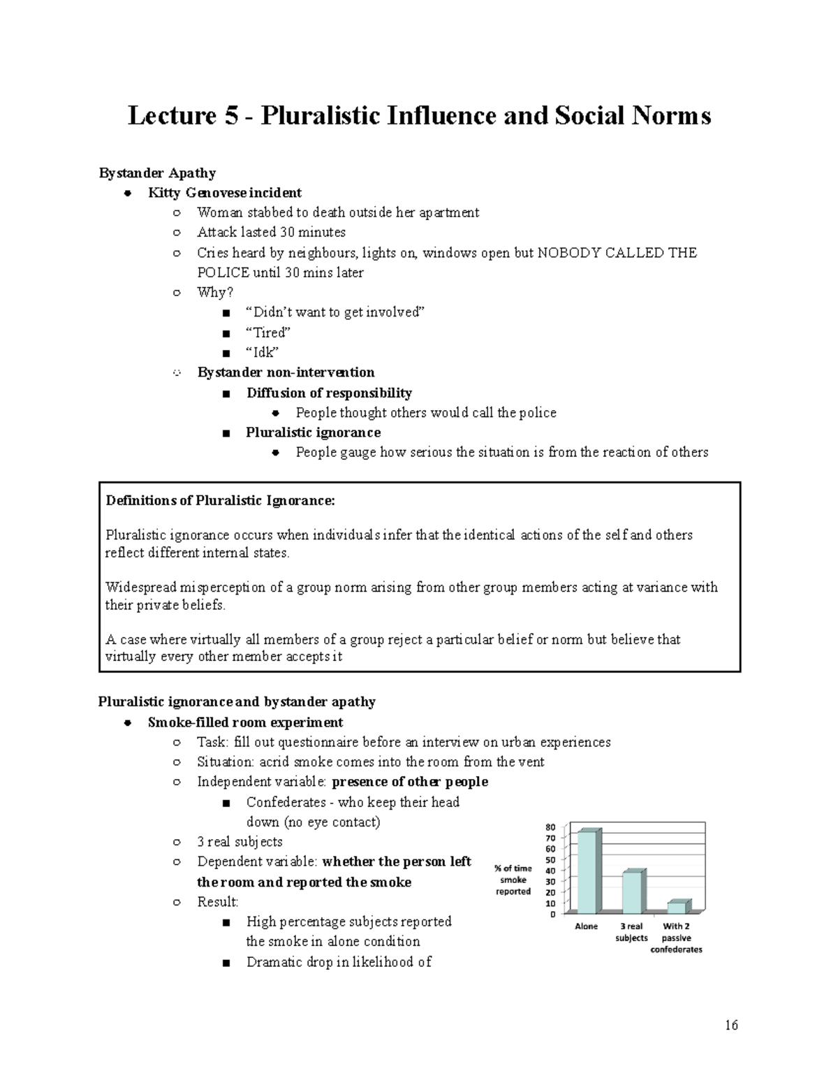 PSYC170 Lecture 5 - Lecture 5 - Pluralistic Influence and Social Norms ...
