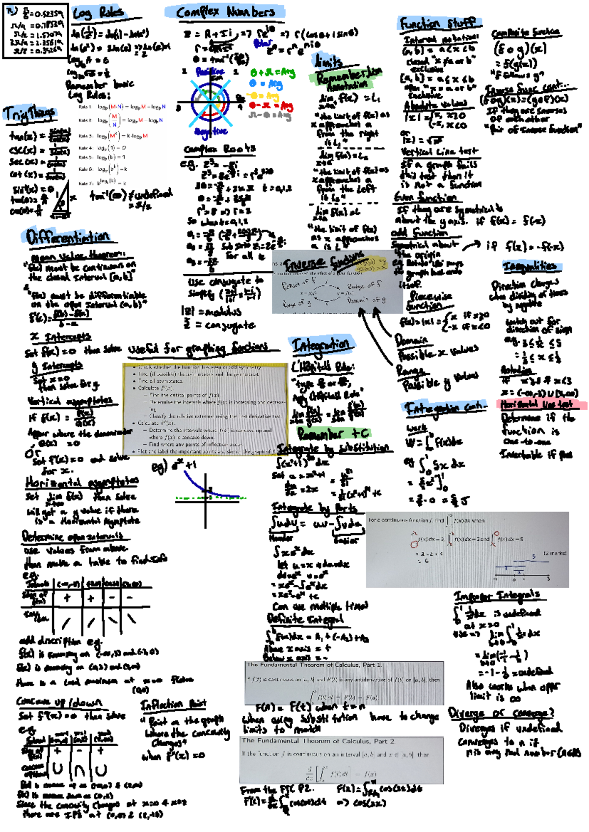Cheat Sheet - L o g R u l e s I n ( E ) = I n / i ) - I n l e t ) I n ...