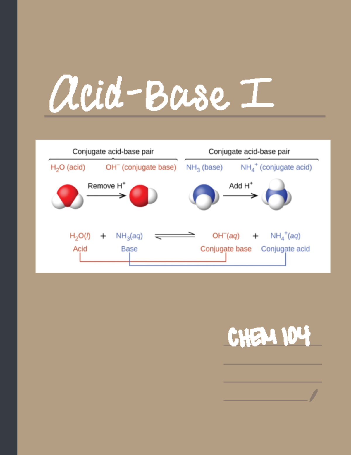 Acid-Base I-1 - acid base unit summaries - Acid-Base I CHEM 104 · Acid ...