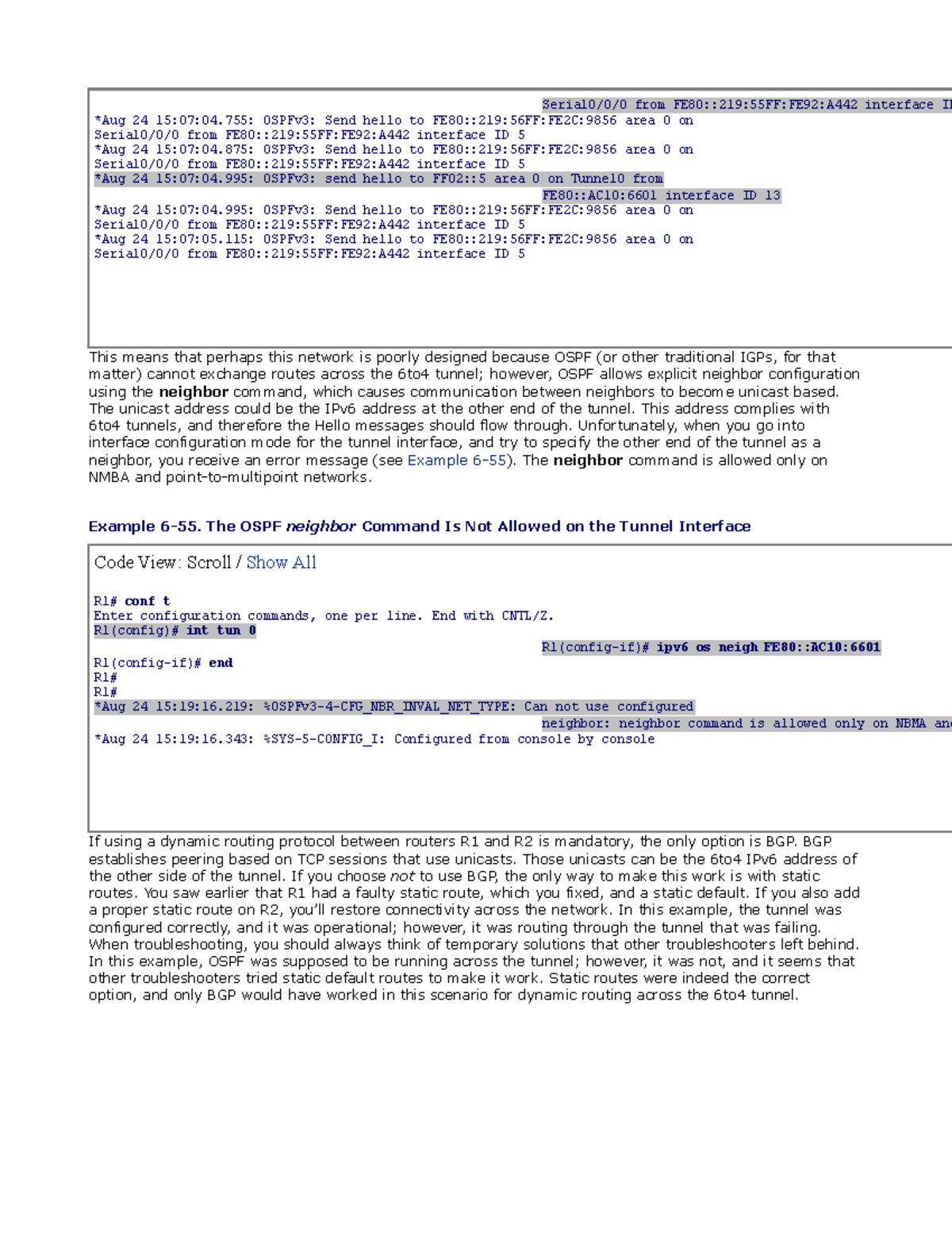 Troubleshooting and Maintaining Cisco IP Networks - Serial0/0/0 from FE80::219:55FF:FE92:A442 ...
