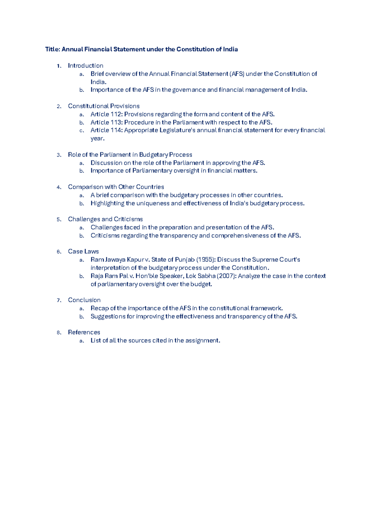 Constitution - Annual Financial Statement - Title: Annual Financial ...