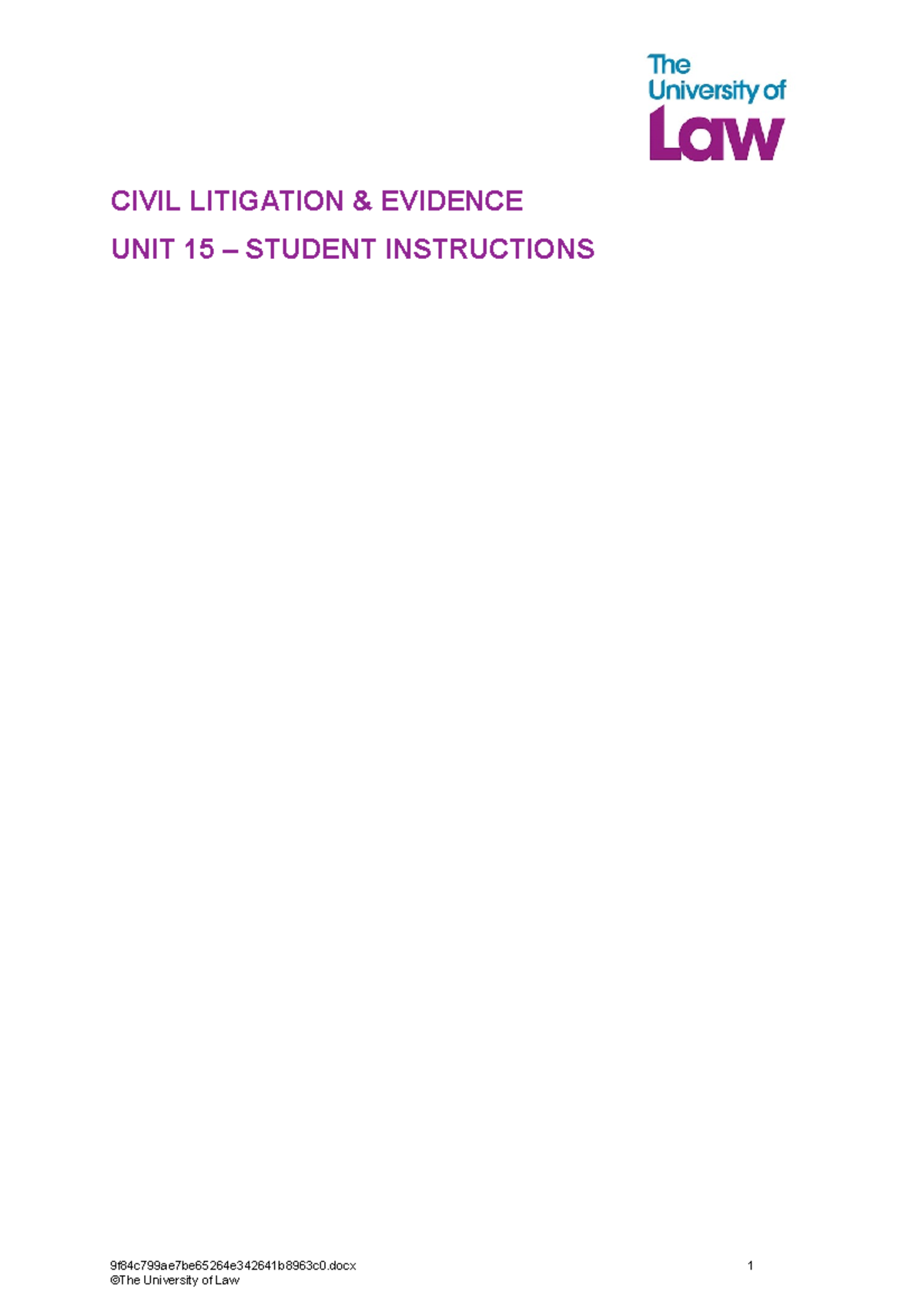 2122 civ unit15 ce01 case paprs stutins v2 - CIVIL LITIGATION & EVIDENCE UNIT 15 – STUDENT - Studocu