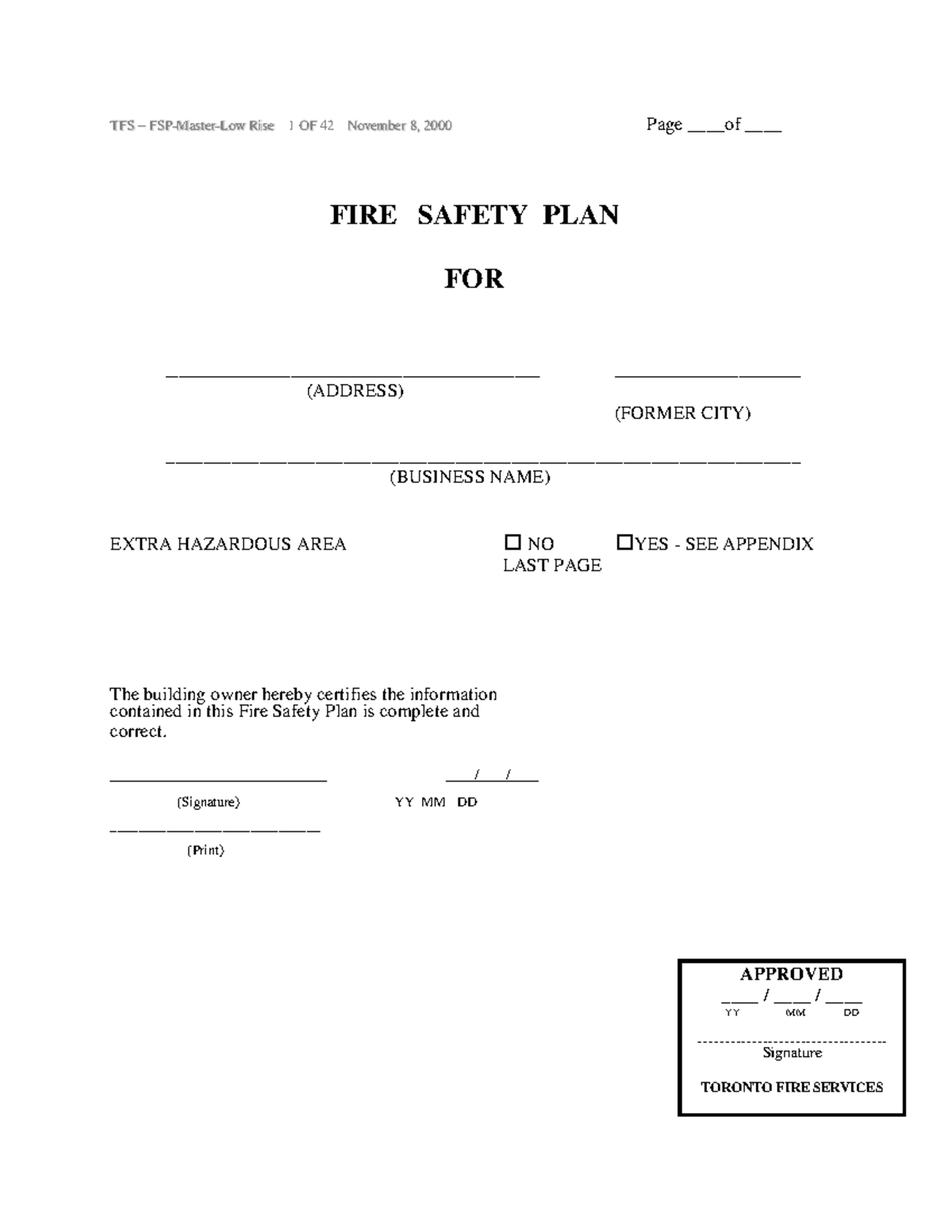 Fire Plan - Doc - ####### APPROVED ...