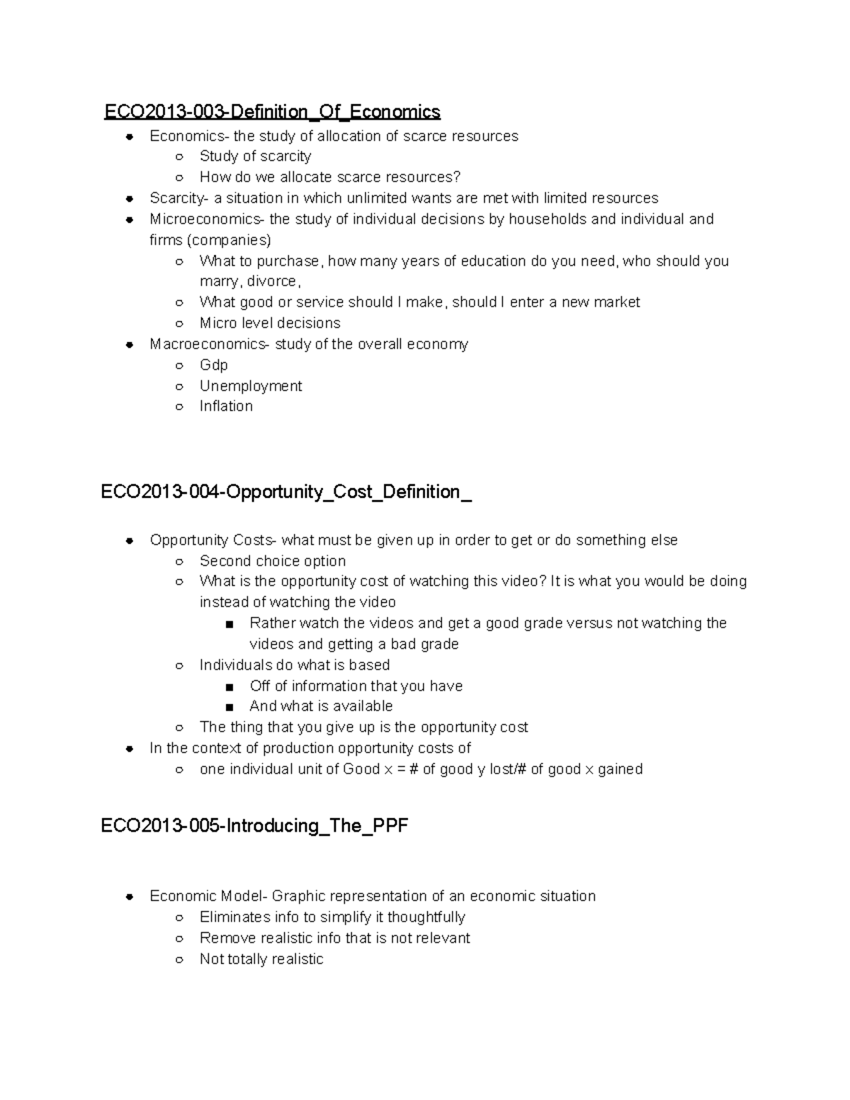 Macro Unit 1 - Lecture notes Modules 1 and 2 - ECO2013-003-Definition ...