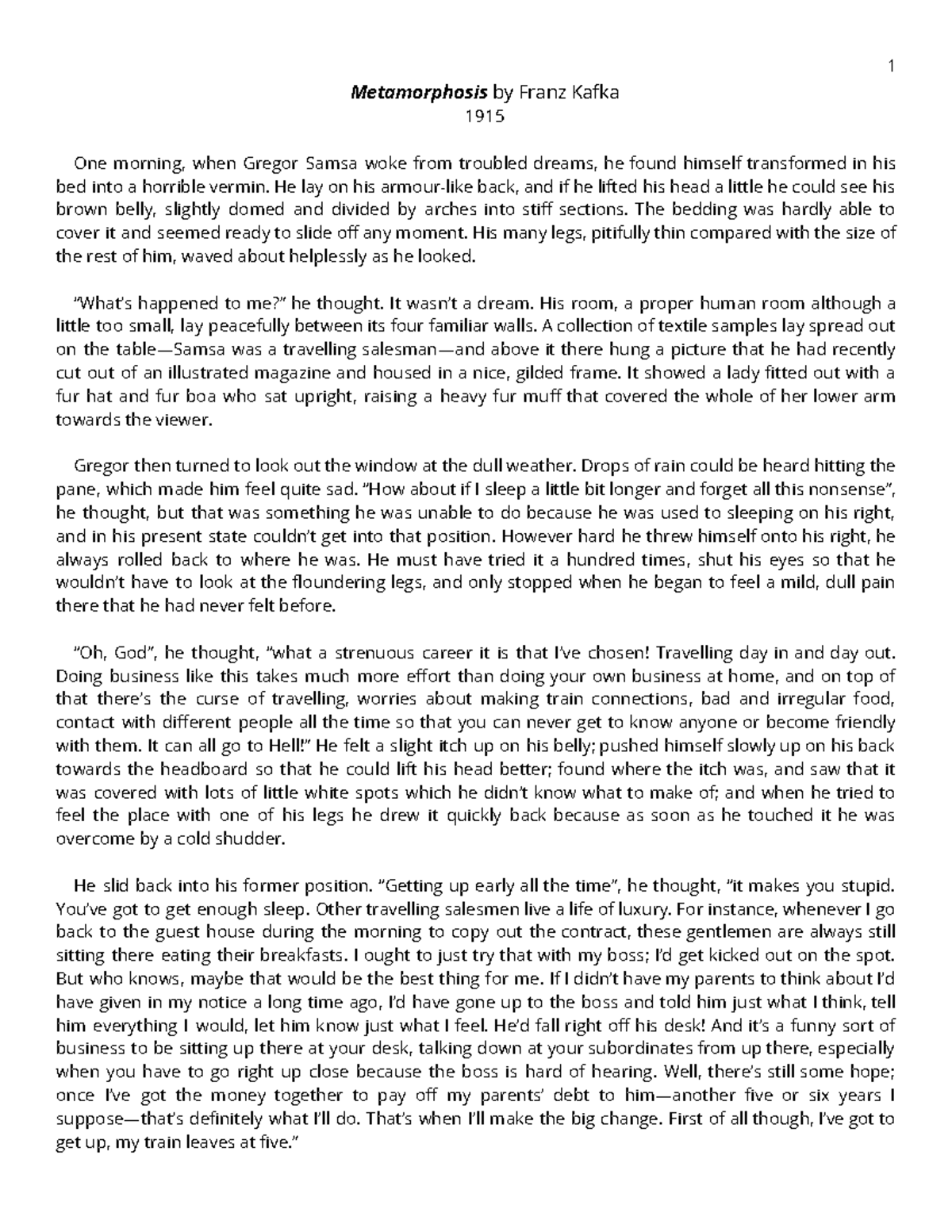 Metamorphosis - Part 1 - googchia goochia ya ya i want to read summer i ...