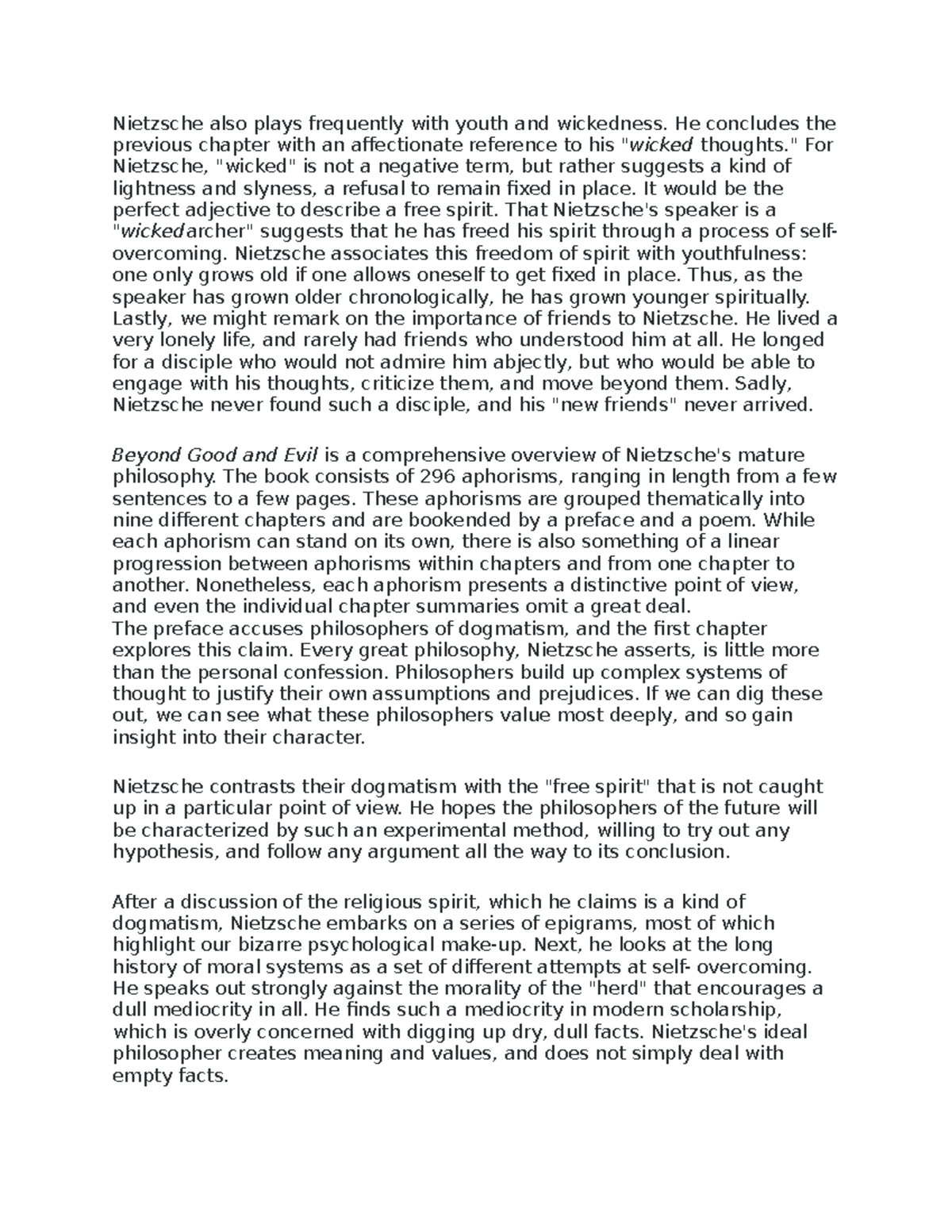 Philisophy 113 - Lecture Notes - Nietzsche also plays frequently with ...