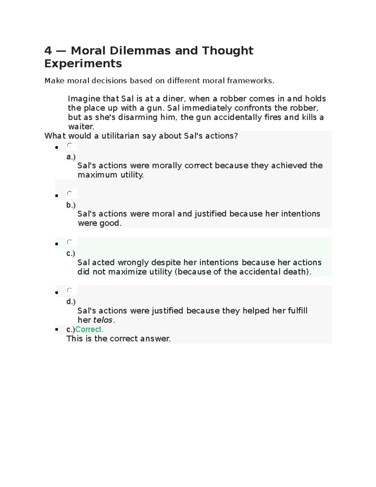 Challenge 4.3- Critical thinking - 4 — Moral Dilemmas and Thought ...