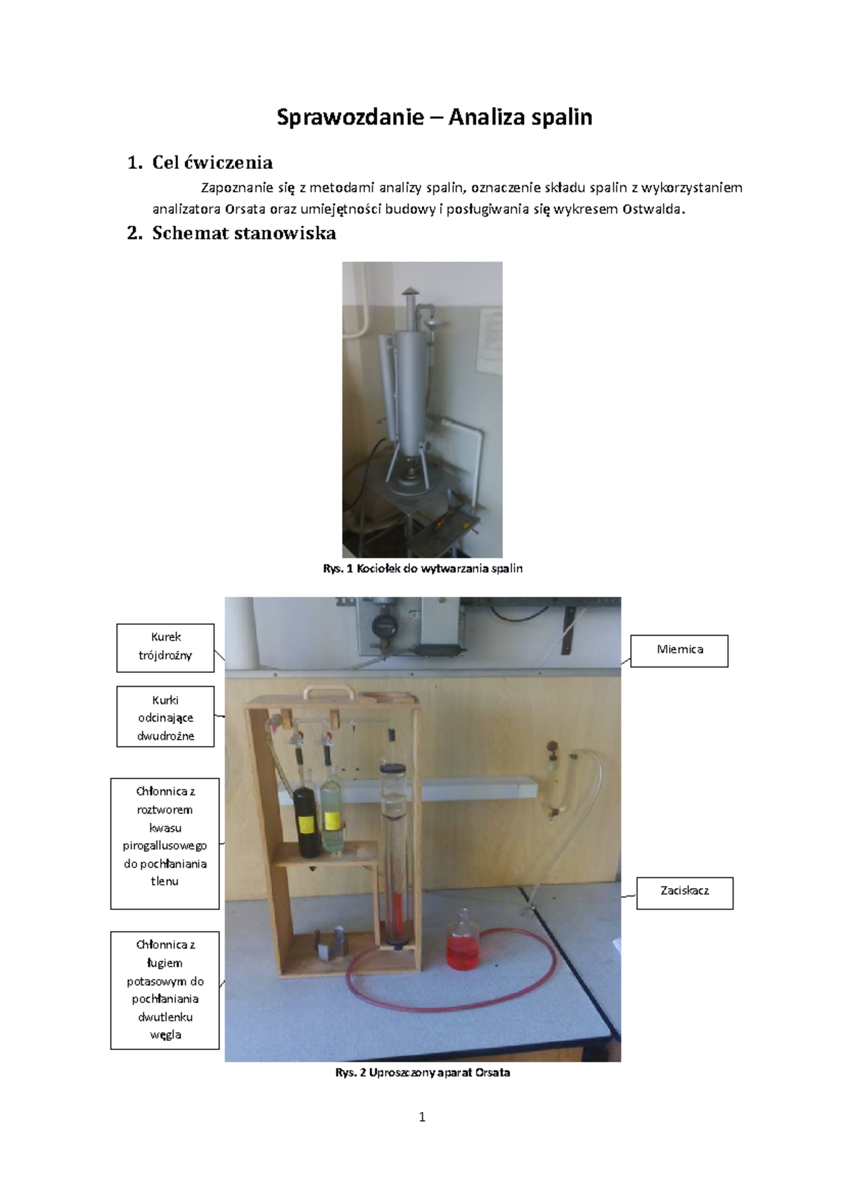 T-05 Analiza spalin - Sprawozdanie Analiza spalin 1. Cel Zapoznanie z ...