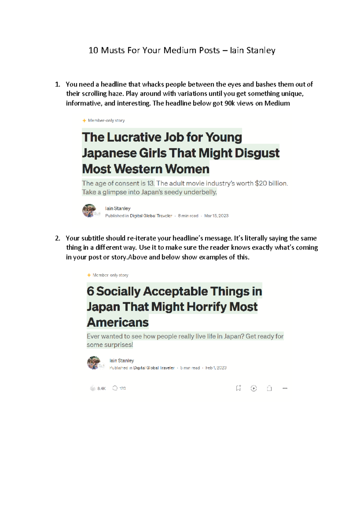 10 must for medium posts - 10 Musts For Your Medium Posts – Iain ...