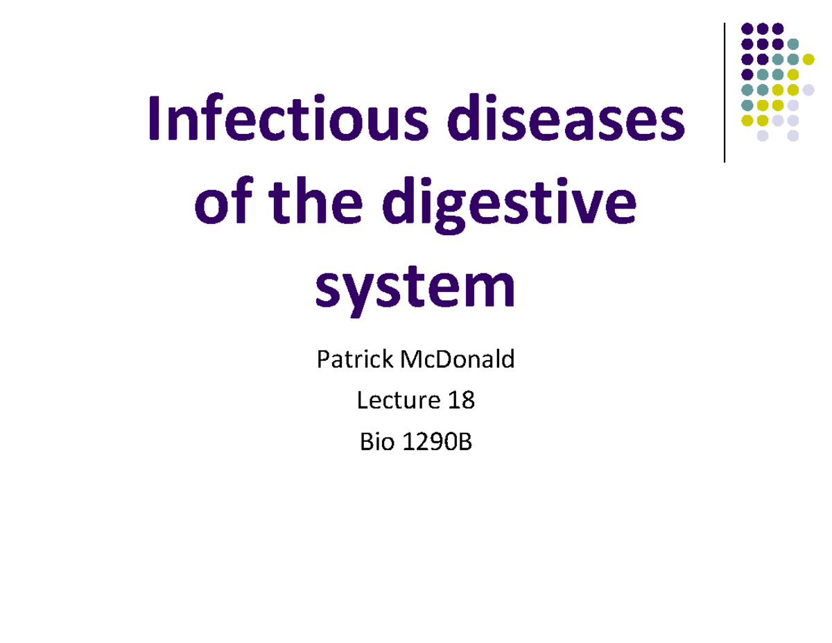 18 - Infectious diseases of the digestive system - Infectious diseases ...