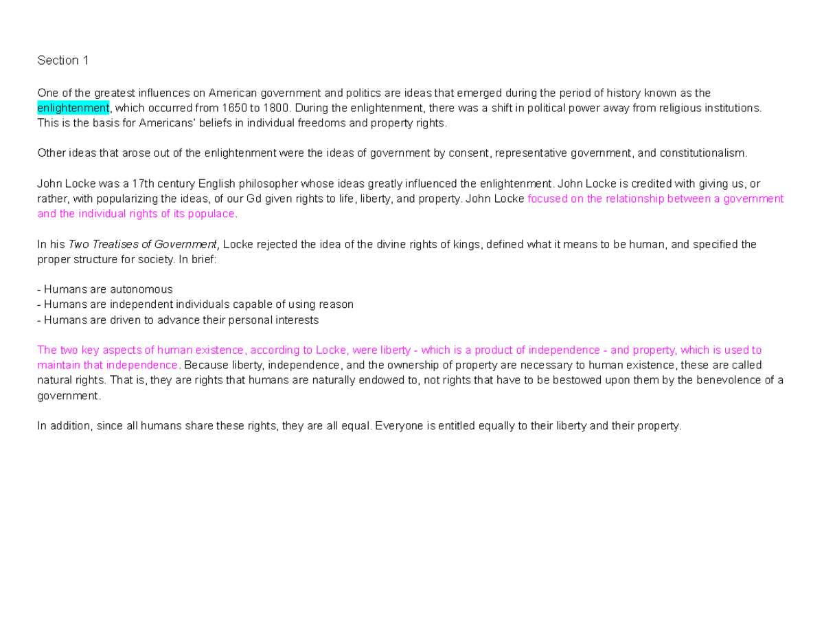 The Development of Constitutional Democracy - Section 1 One of the ...