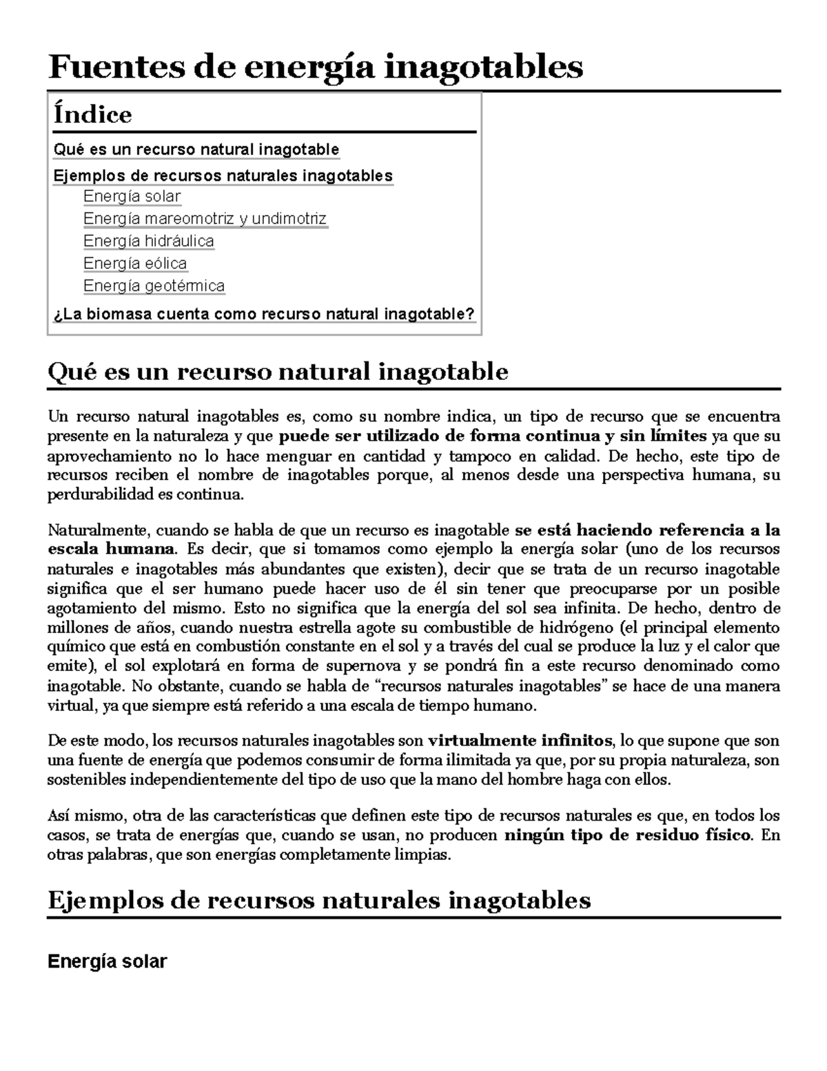 Fuentes de energía inagotables - Fuentes de energía inagotables Qué es ...