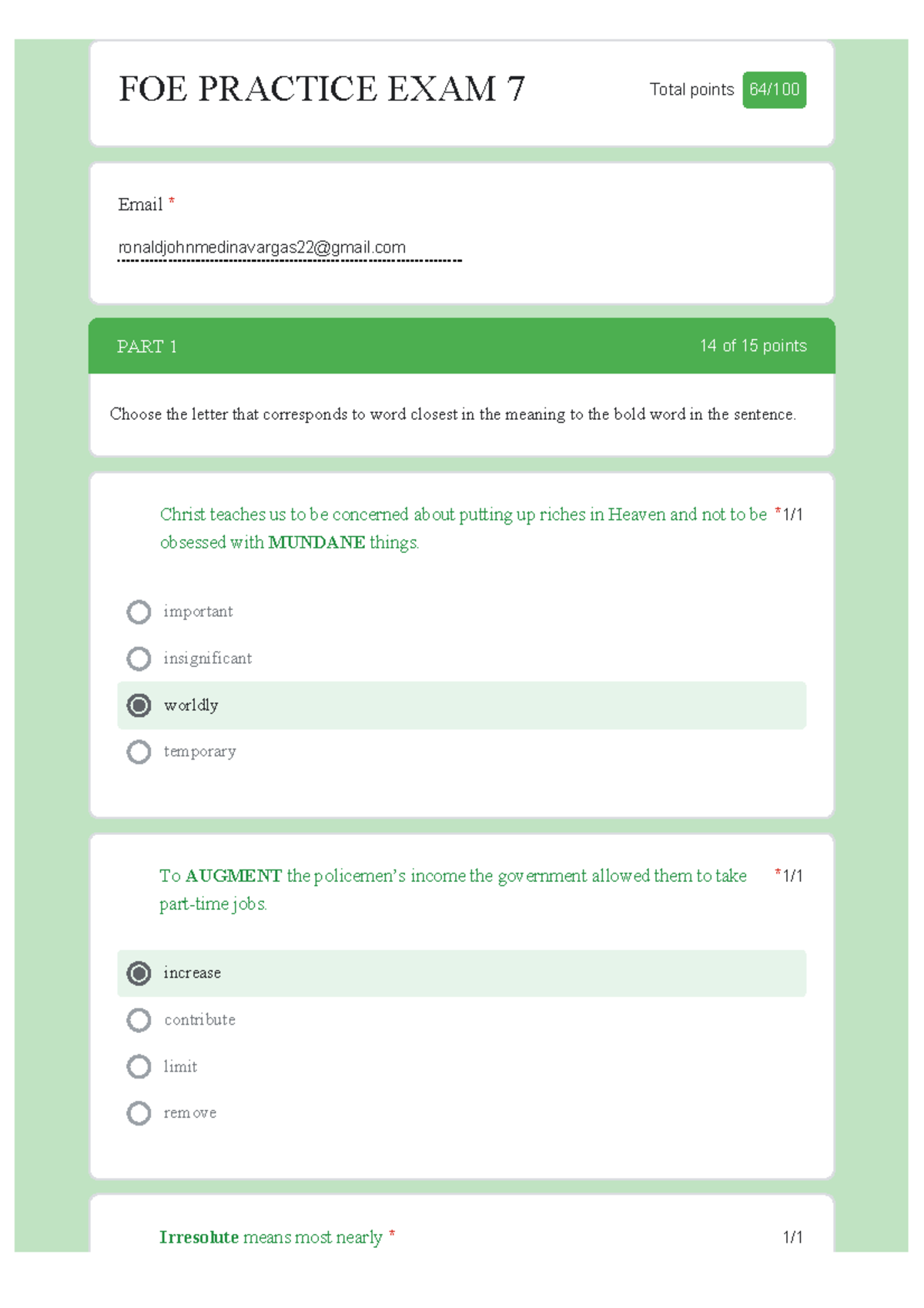 FOE Practice EXAM 7 - Fire Officer Examination Reviewer - Email ...
