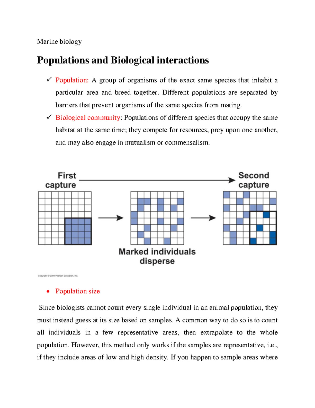 Populations and Biological interactions - Marine biology Populations ...
