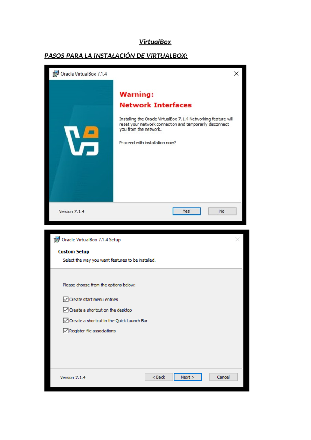 Informe Virtual Box FTI - VirtualBox PASOS PARA LA INSTALACIÓN DE VIRTUALBOX: Pasos para crear ...