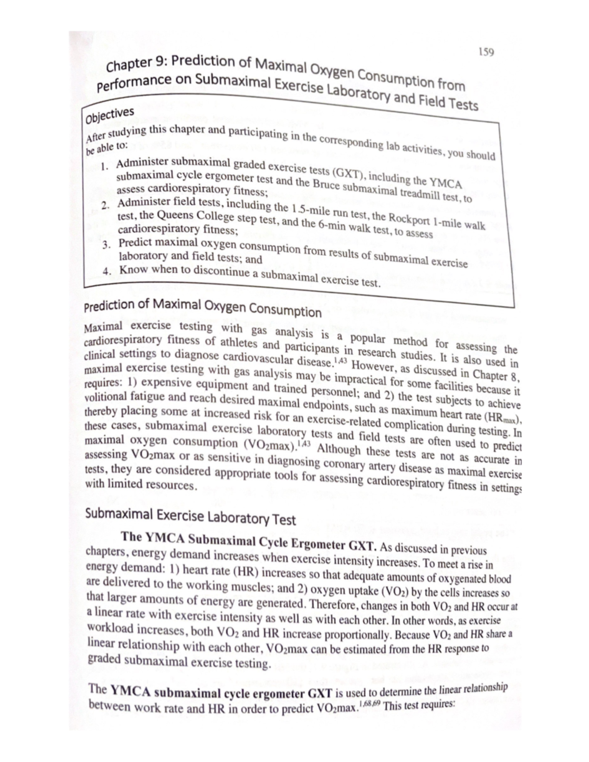 Chapter 9 Prediction of Maximal Oxygen Consumption from - ESS 3117 ...