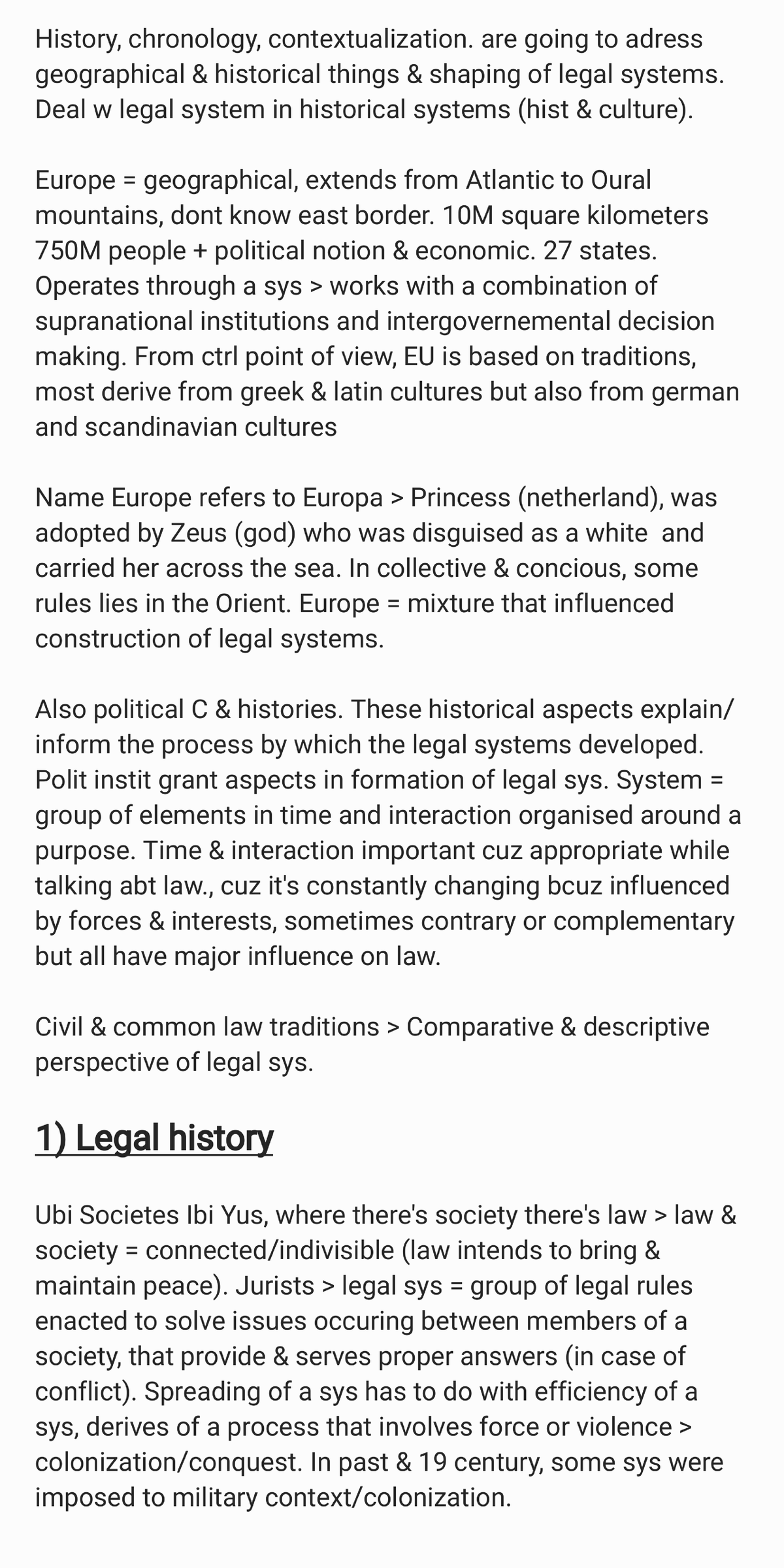 History of the European Legal Systems Complet Assas 2022-2023 ...