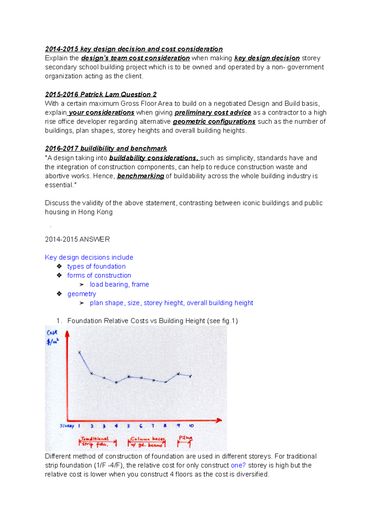 Buildability Q&A - Summary Construction economics - key design decision ...