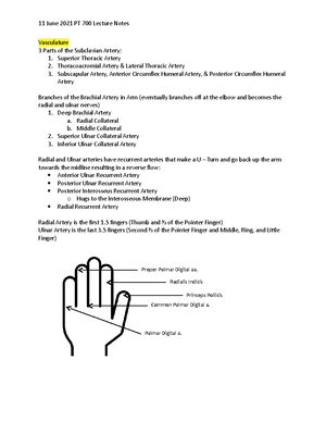 Block 1 PT 700 Exam Mneumonics - PT 700 - Studocu