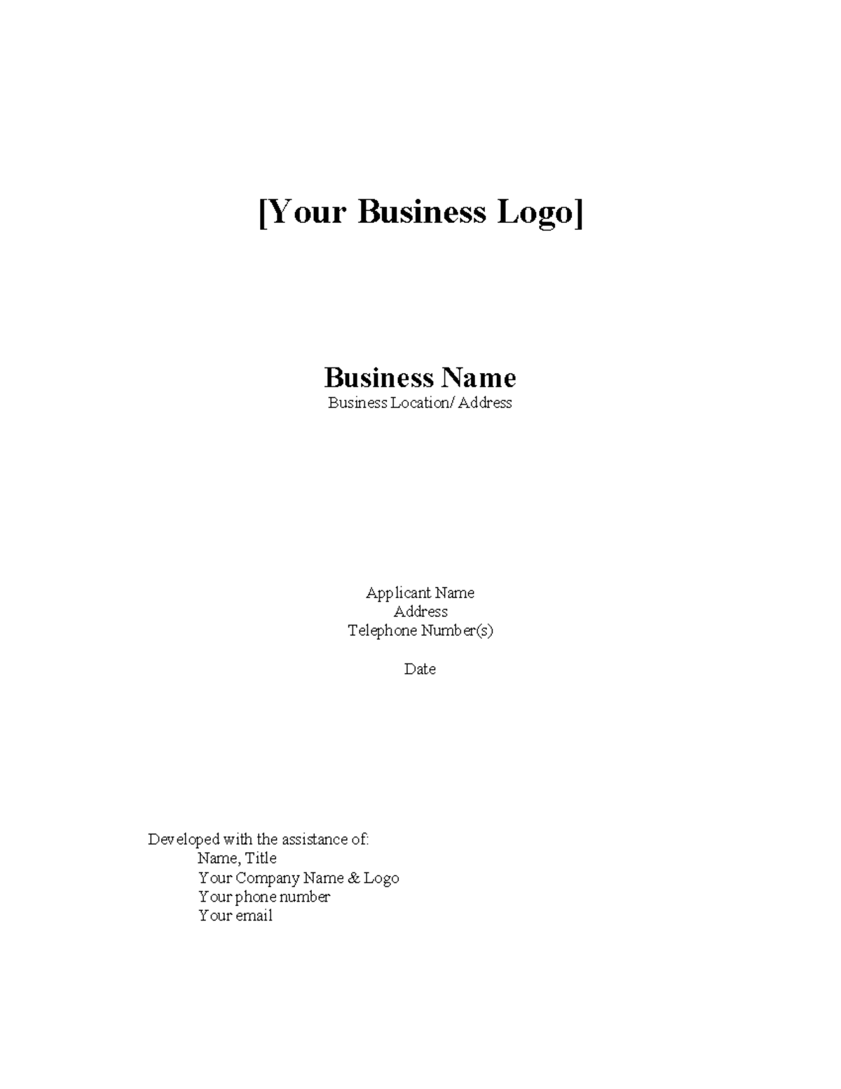 Business-plan-outline - [Your Business Logo] Business Name Business ...