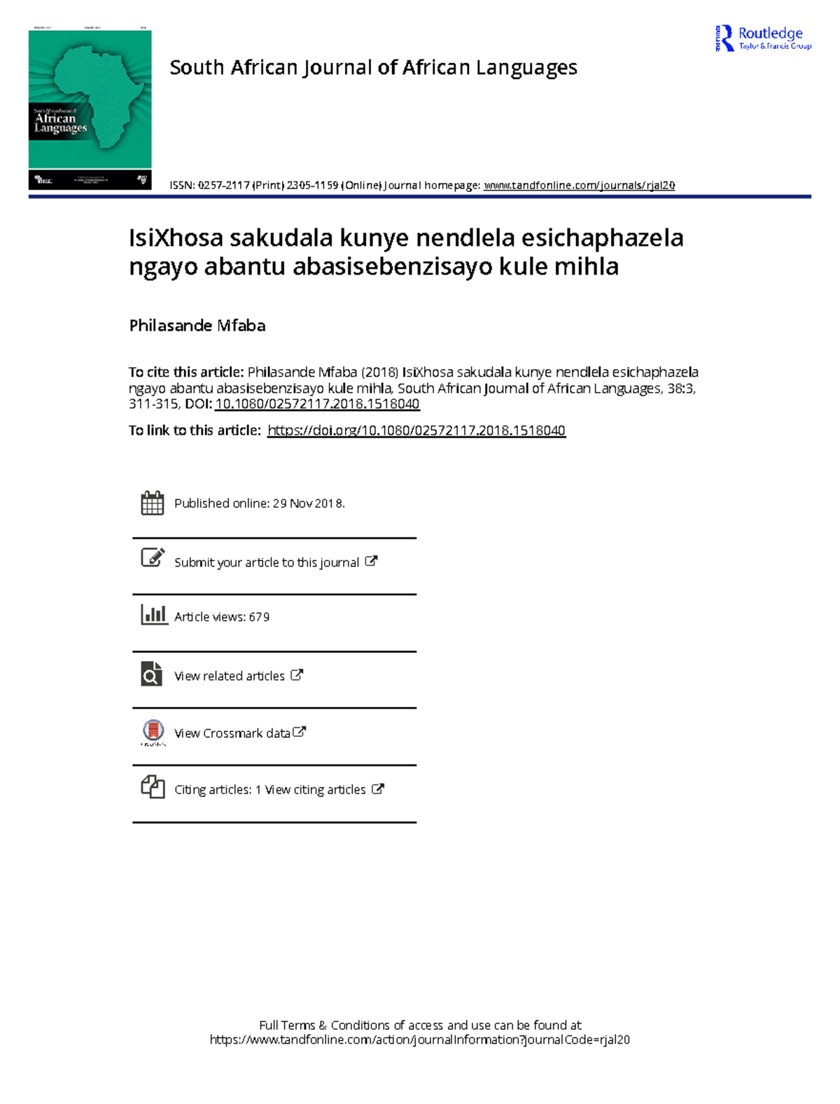 Isi Xhosa sakudala kunye nendlela esichaphazela ngayo abantu ...