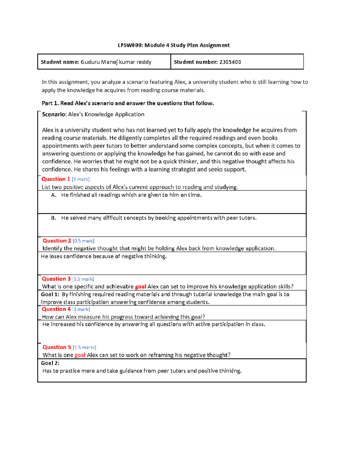 Study Plan Assignment - got - BUSI 650 - UCW - Studocu