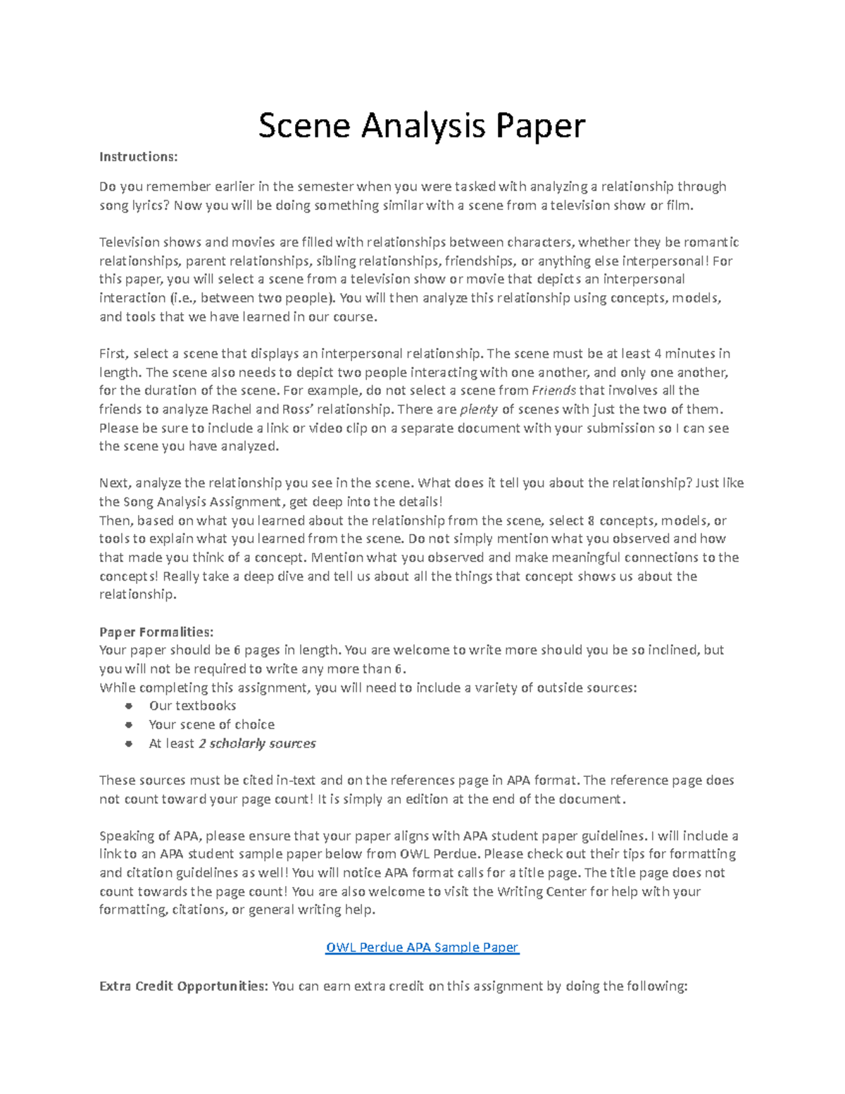 Scene Anaysis Paper Guidelines - Scene Analysis Paper Instructions: Do ...