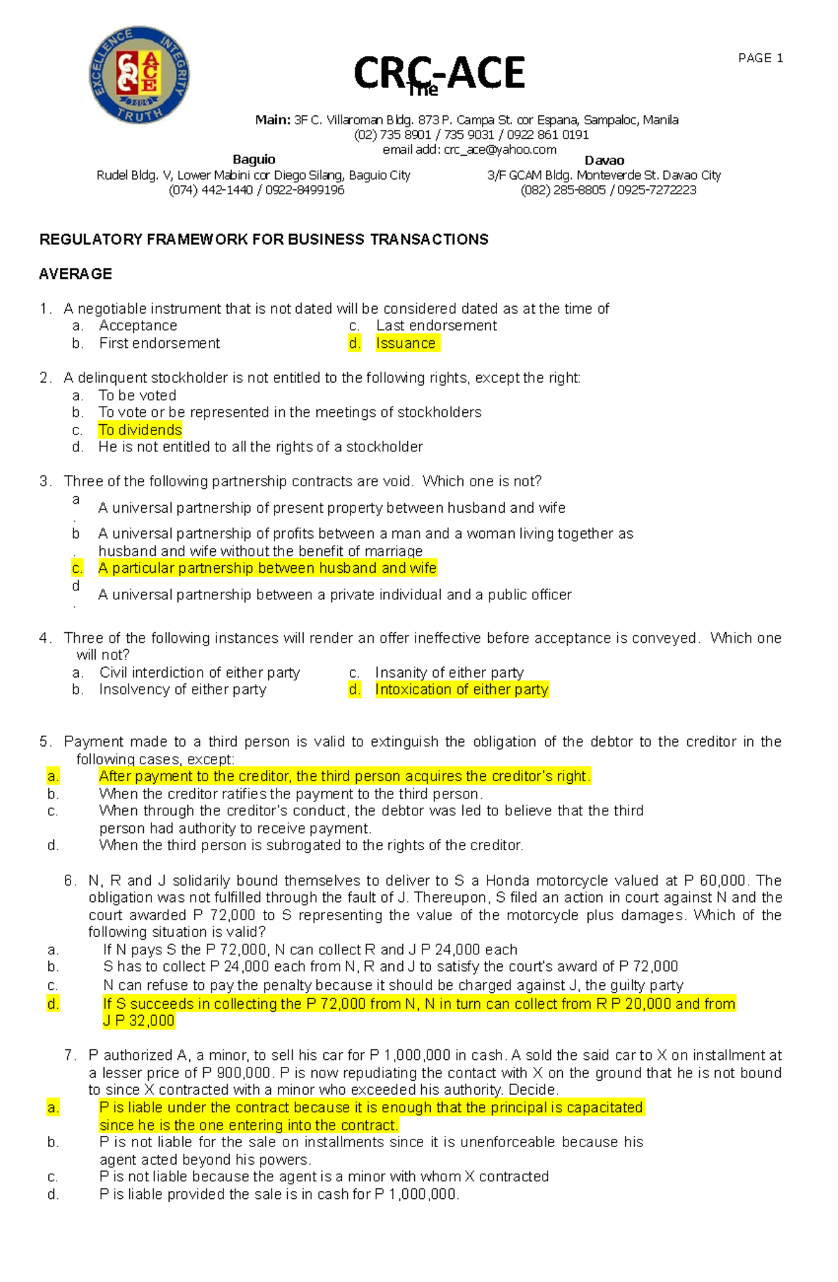 532039583 Pdfcoffee com Regulatory Framework for Business Transactions PDF Free - PAGE 1 ...