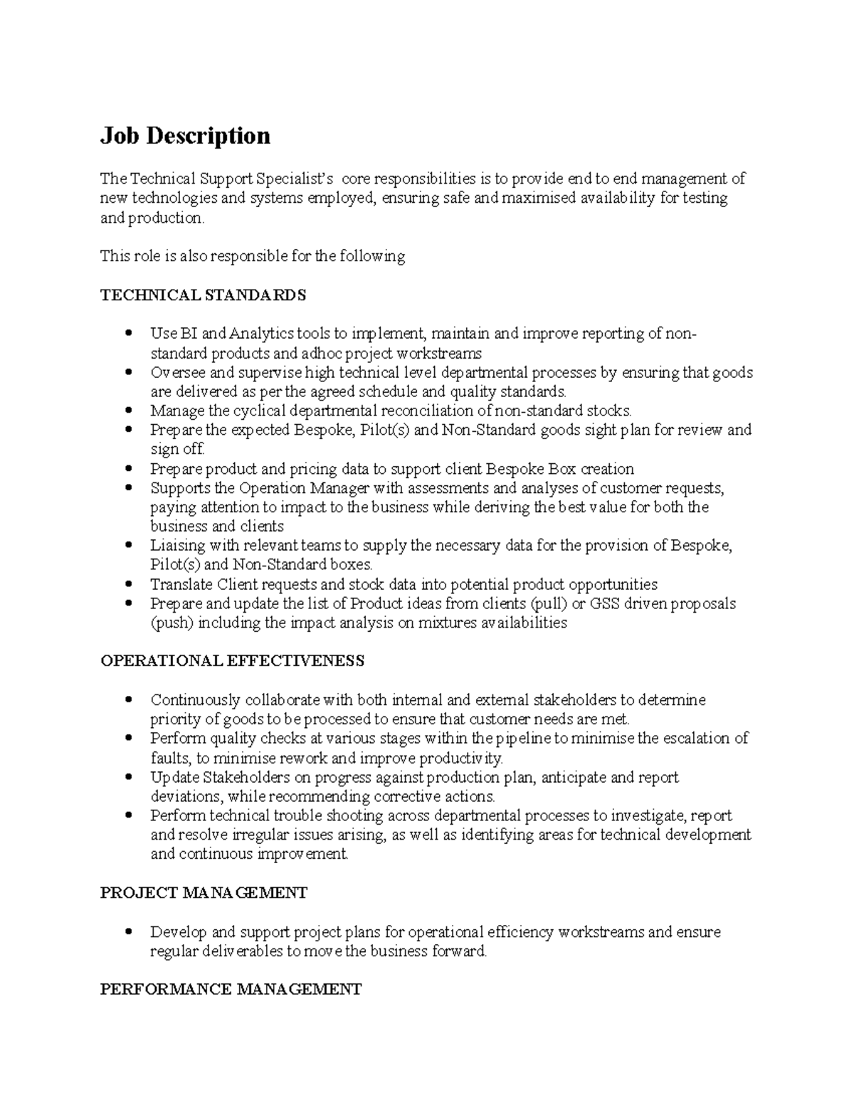 Job Description - Cybersecurity - Job Description The Technical Support ...