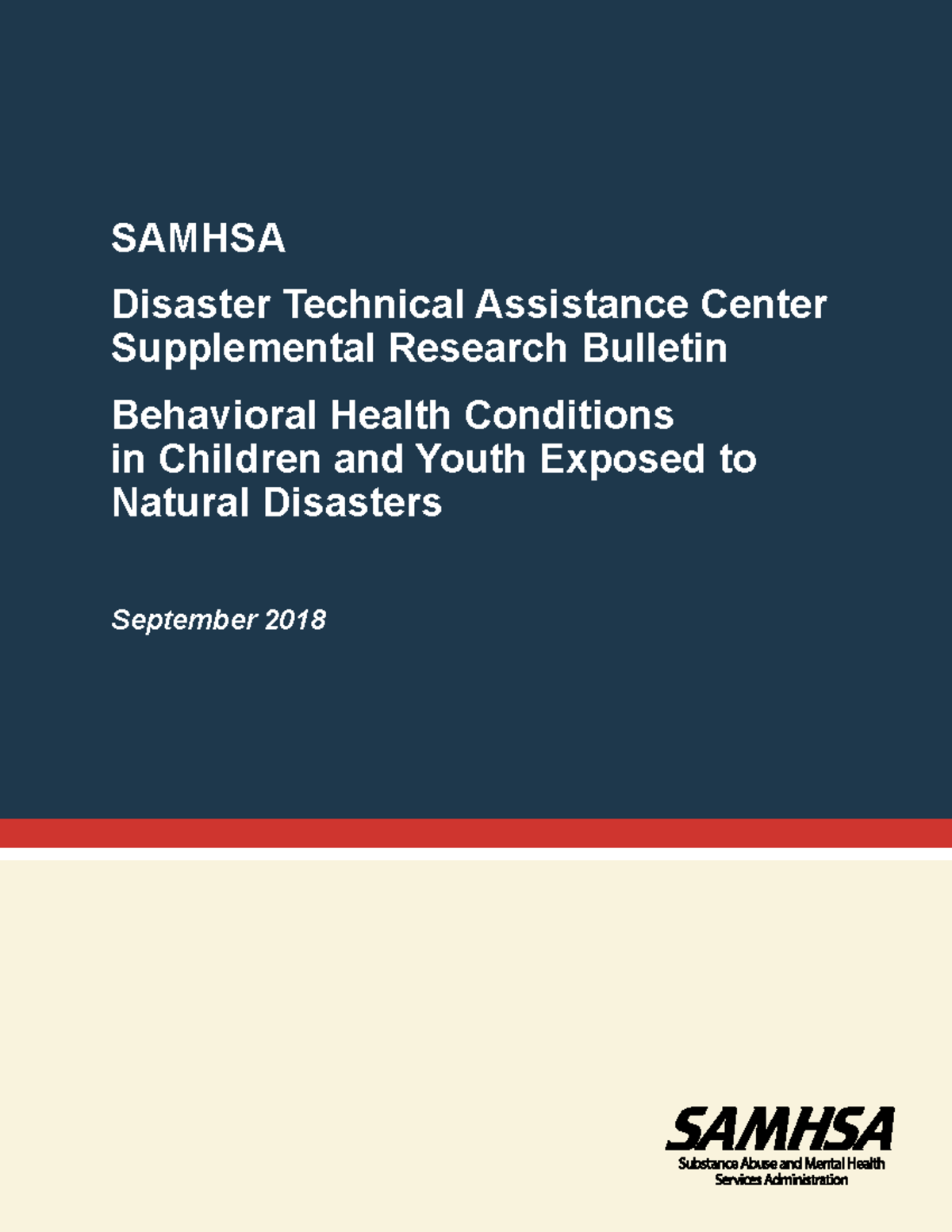 Srb childrenyouth 8 22 18 - SAMHSA Disaster Technical Assistance Center ...