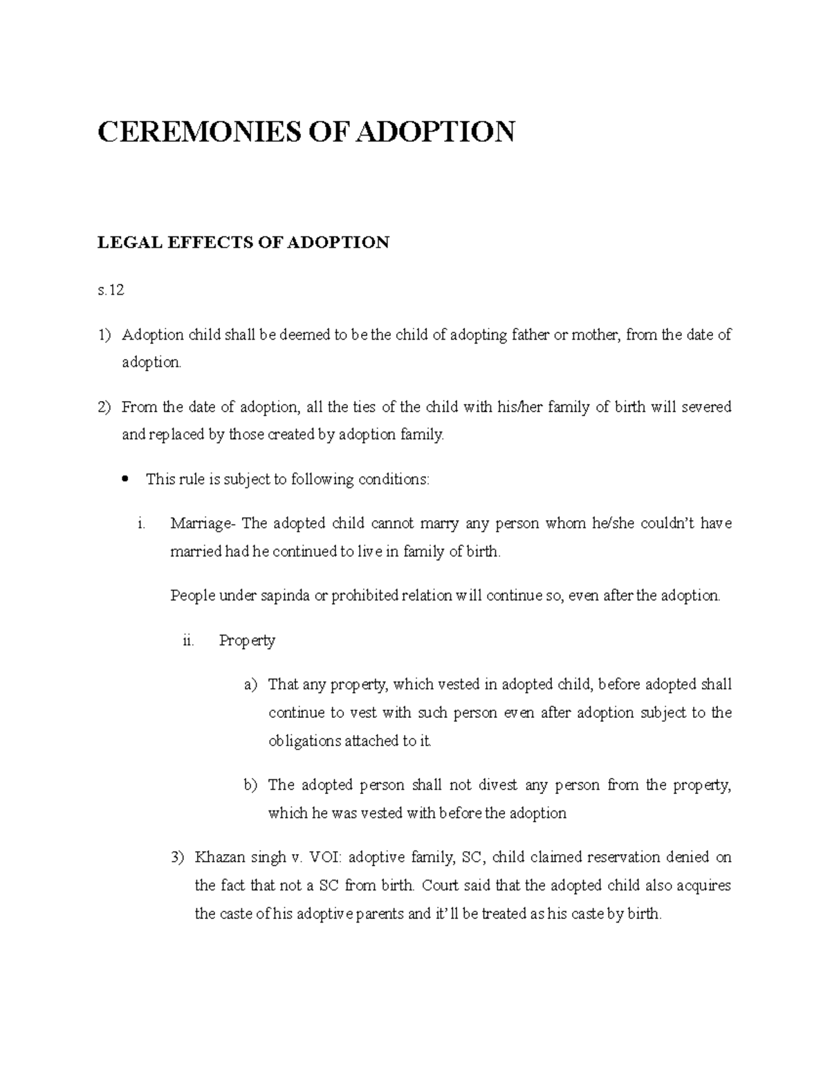 Adoption 2 - This document contains short notes on the topic ...