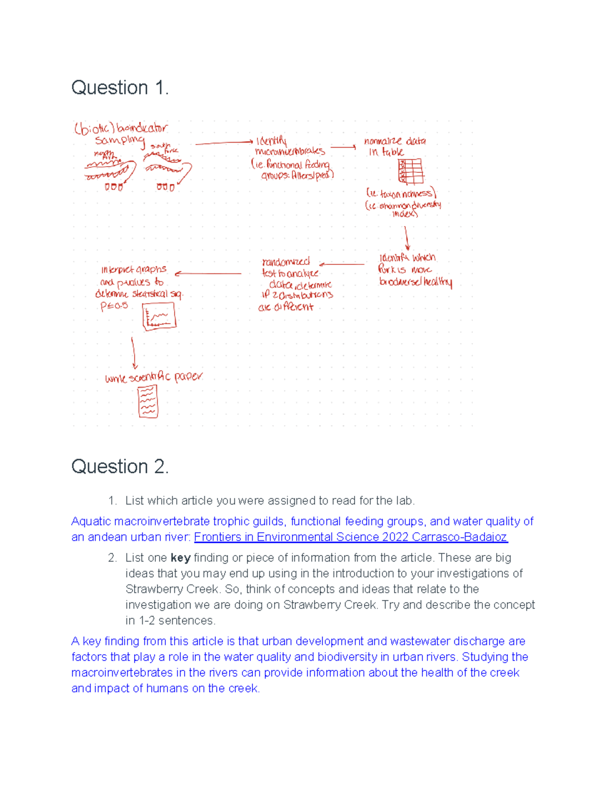 Bio Lab 7 Prelab Activity - Question 1. Question 2. 1. List which ...