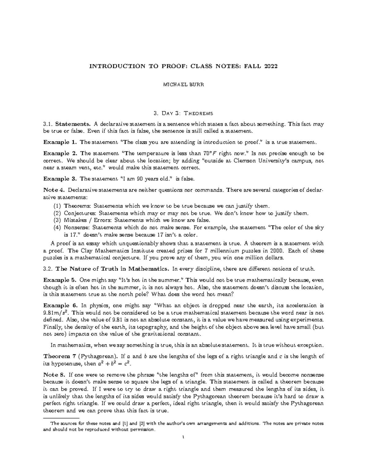 Class Notes Day 3 - INTRODUCTION TO PROOF: CLASS NOTES: FALL 2022 ...