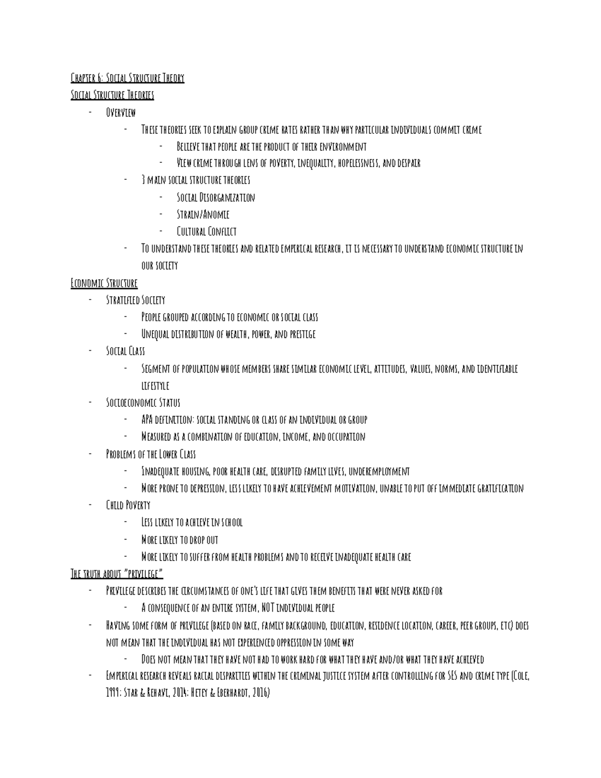 Criminology Social Structure Theory - Chapter 6: Social Structure ...