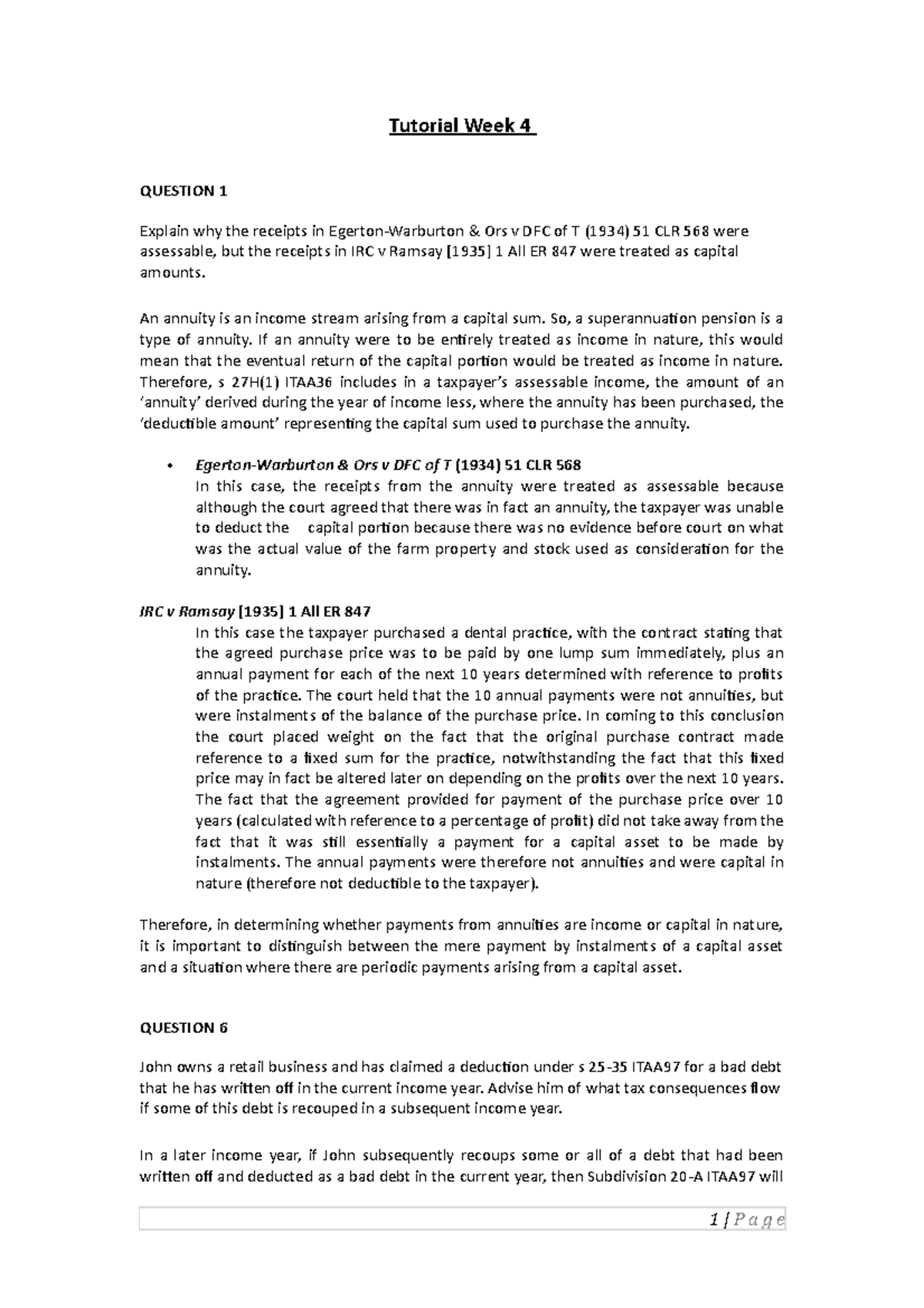 HI6028 Tutorial Solutions Q1 - Tutorial Week 4 QUESTION 1 Explain why the receipts - Studocu
