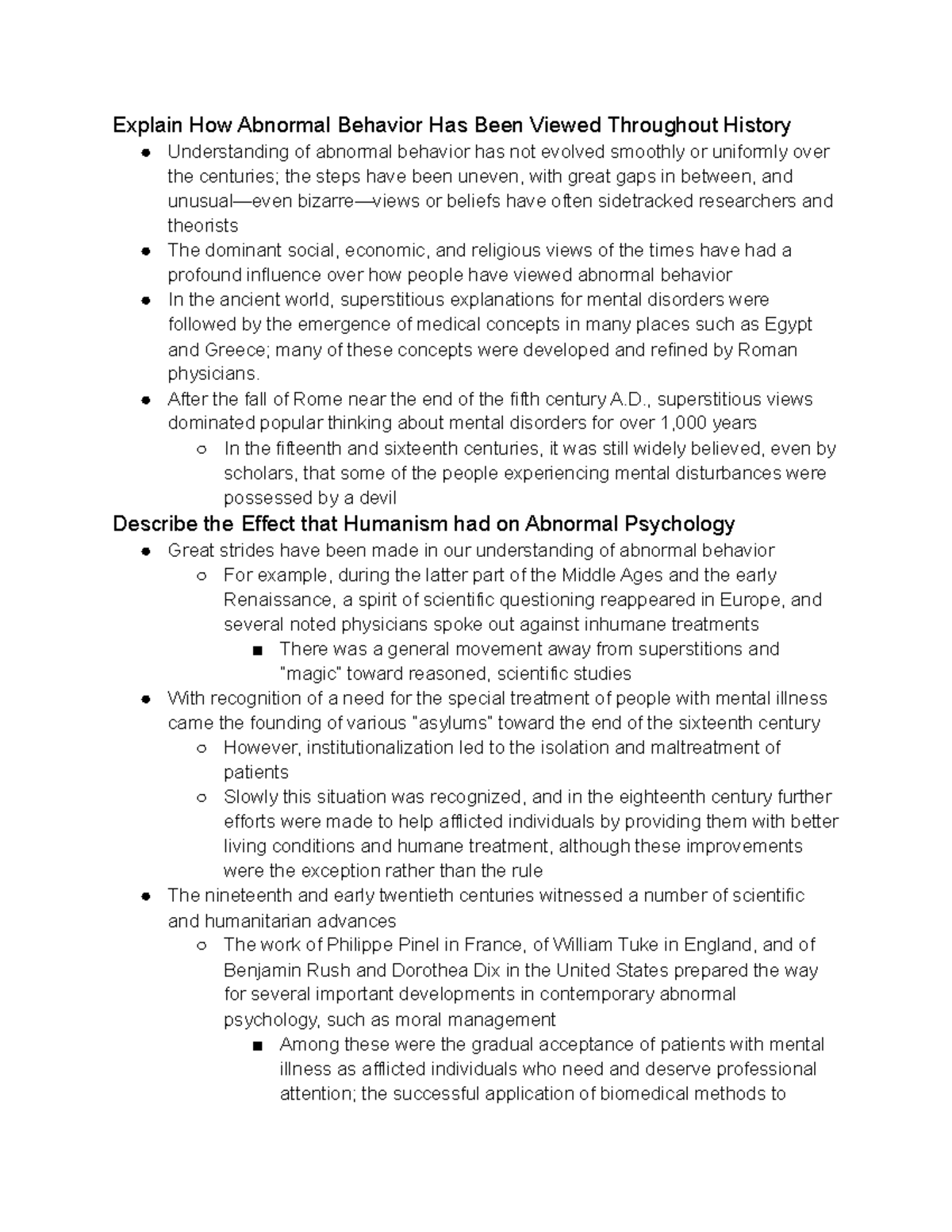 Abnormal Psychology Chapter 2 Summary - Explain How Abnormal Behavior ...