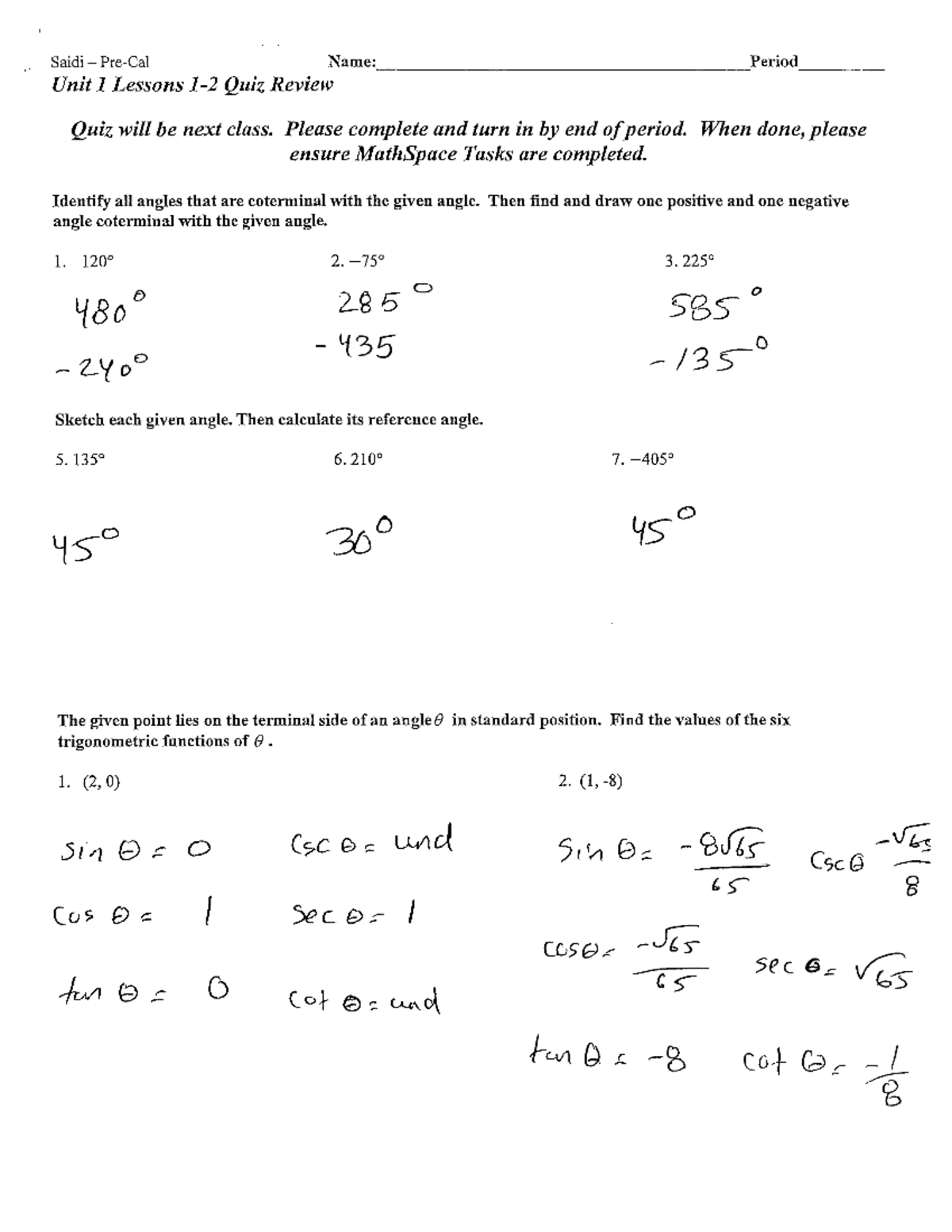 Quiz+Review+Key - Studocu