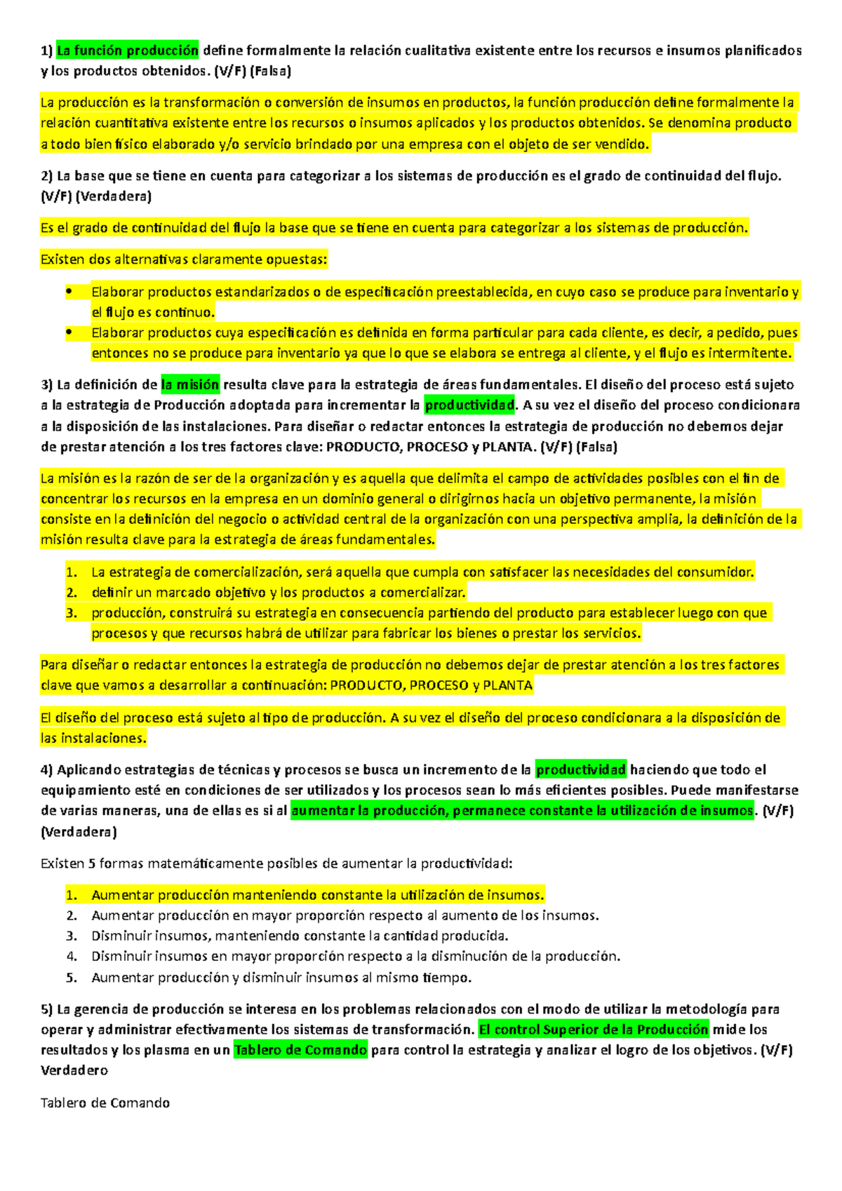 Compilado de preguntas 1er parcial teoria - La función producción define formalmente la relación ...