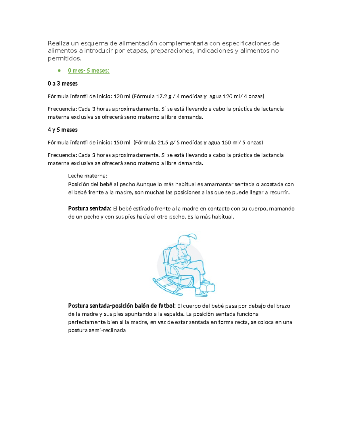 Alimentos complementarios - Realiza un esquema de alimentación ...