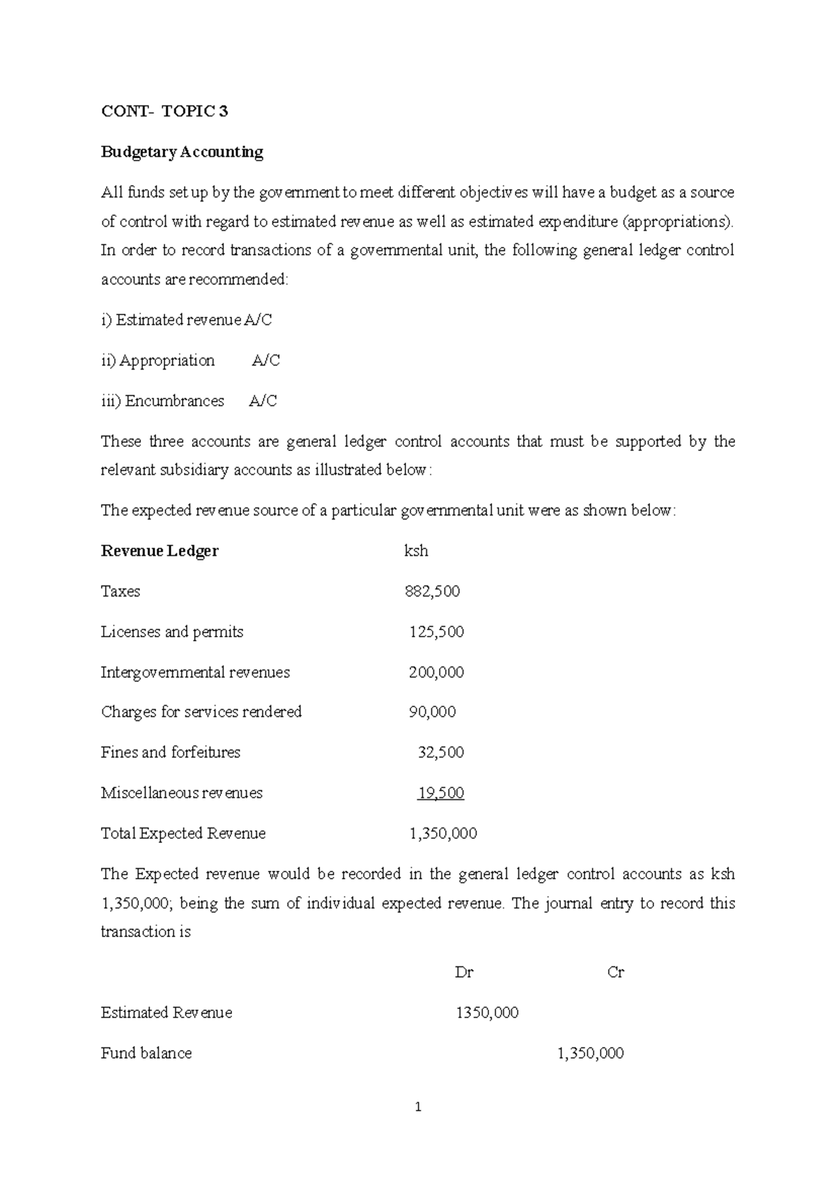 Topic 3 -Government accounts- continuation OCT 2022 - CONT- TOPIC 3 ...