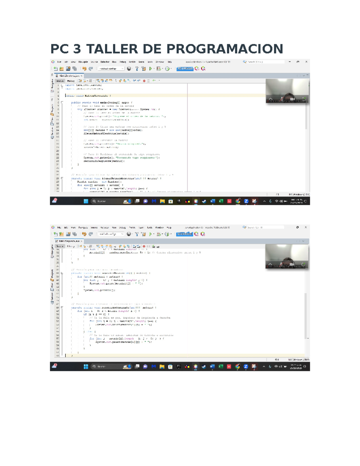 Pregunta 1 pc3 - practica - PC 3 TALLER DE PROGRAMACION o File Edit View Navigate Source ...