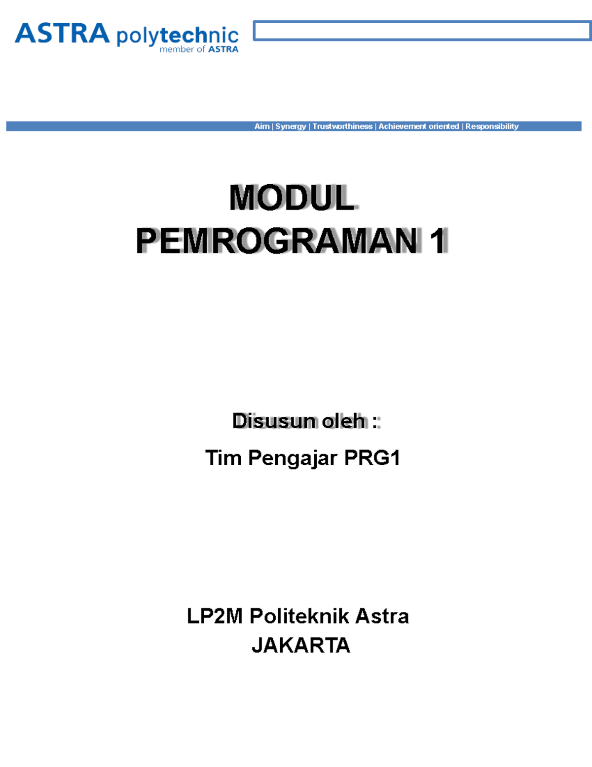 Alfiafazuziah prg1 - mahasiswa semester 1 - Aim | Synergy | Trustworthiness | Achievement ...