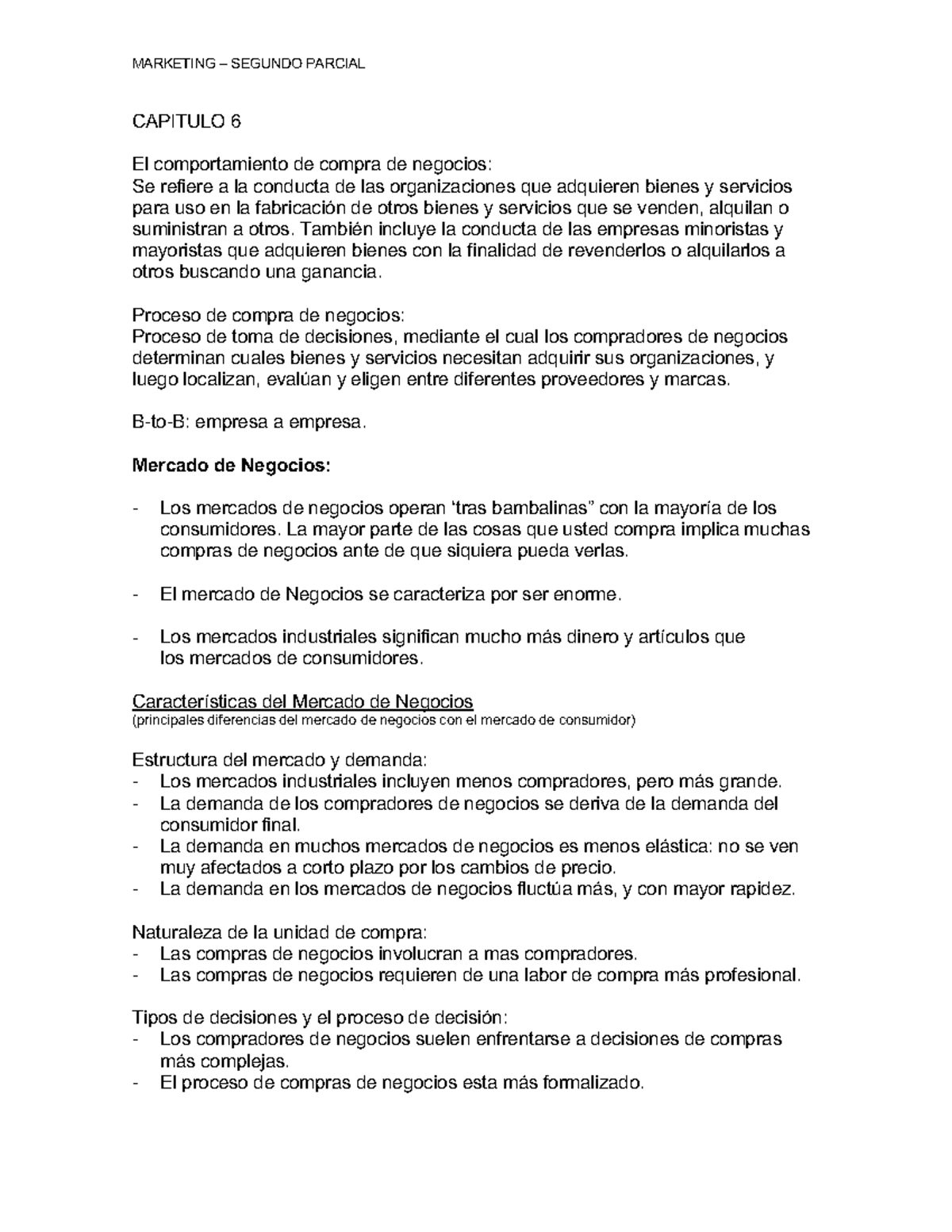 Segundo Parcial Marketing 2 parte I - CAPITULO 6 El comportamiento de ...