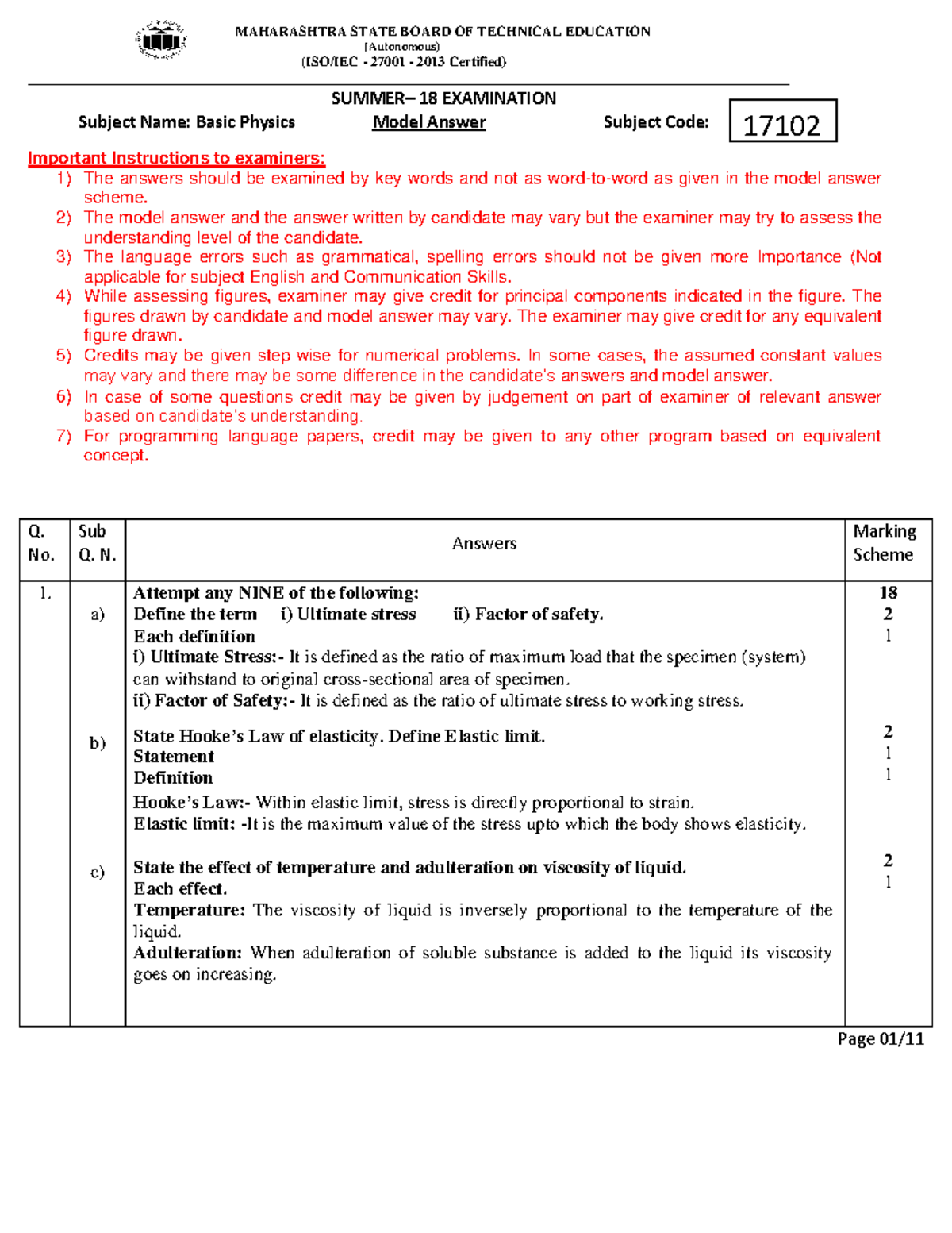 17102 2018 Winter model answer paper - (Autonomous) (ISO/IEC - 27001 ...
