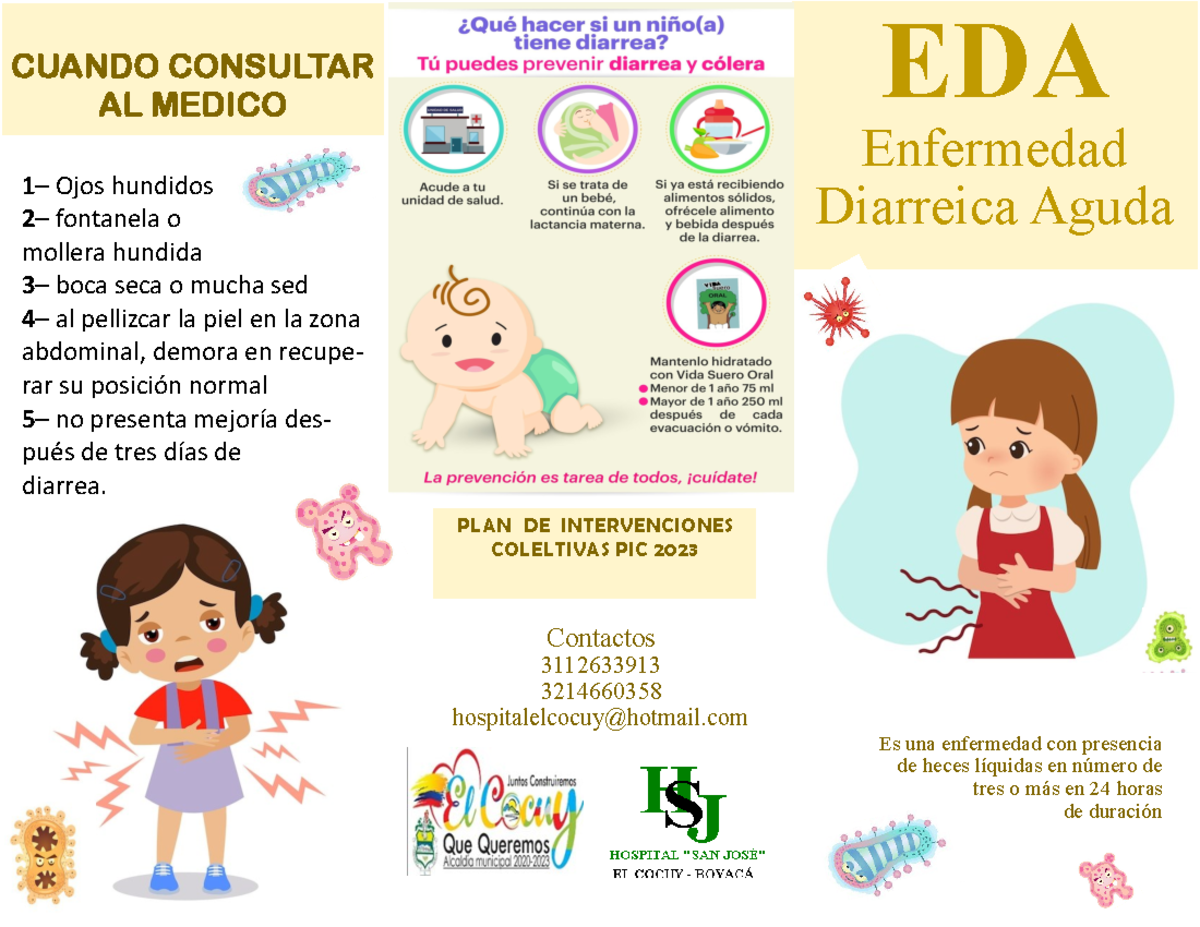 Folleto EDA - enfermedad diarreica aguda - Contactos 3112633913 ...