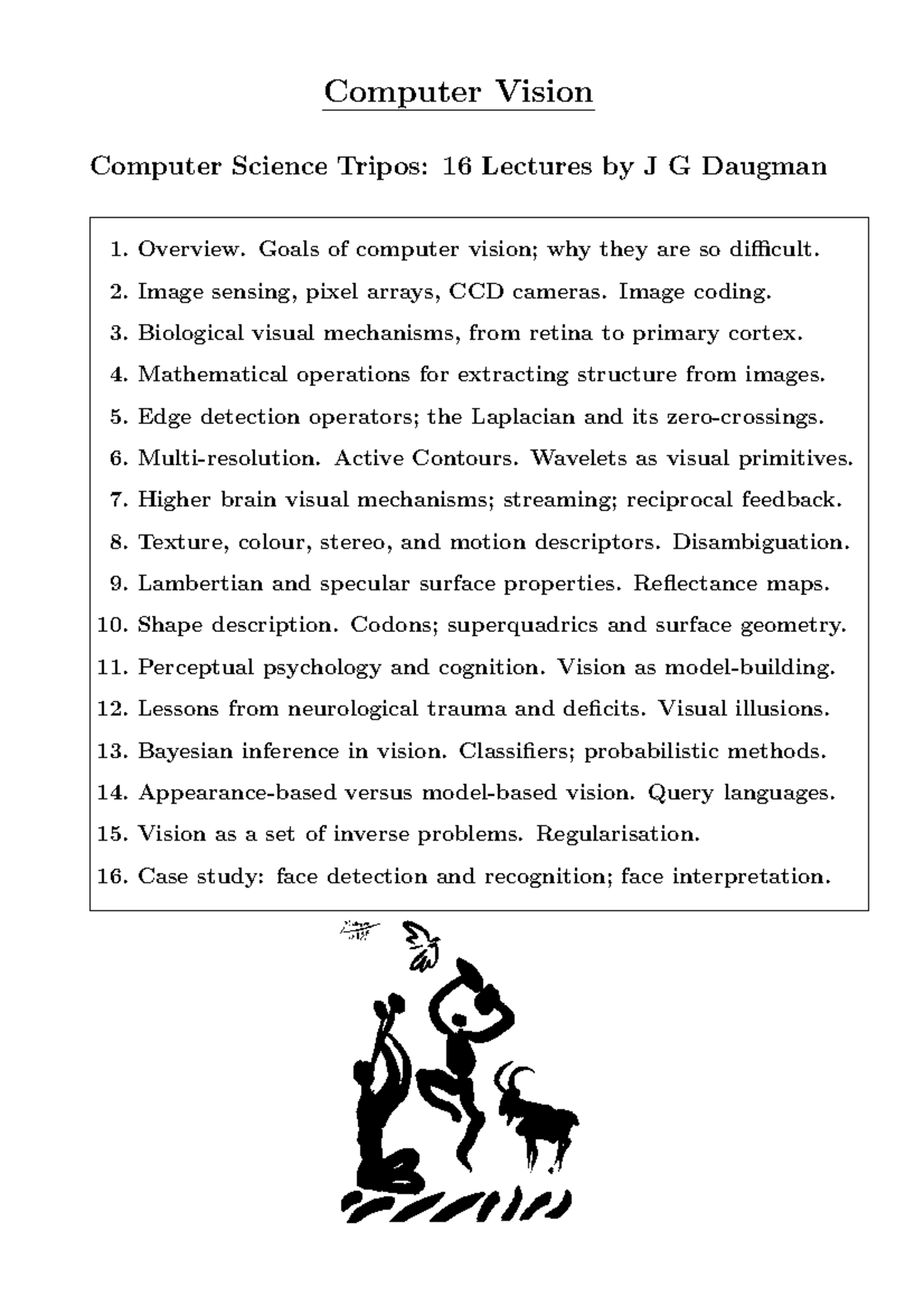 Computer Vision Lecture Notes Image Processing Computer Vision Computer Science Tripos 16