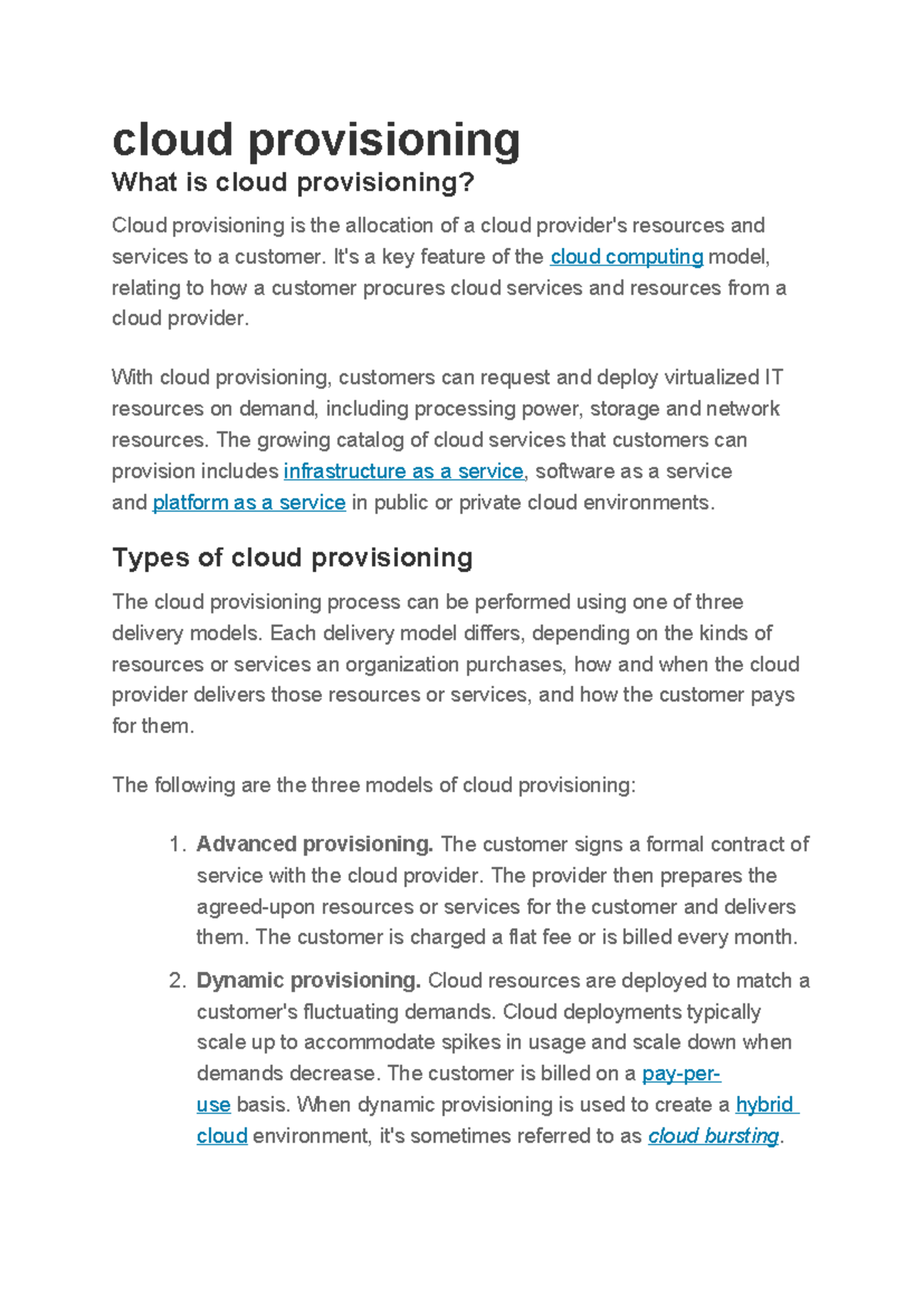 Cloud provisioning - cloud provisioning What is cloud provisioning ...