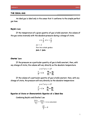 Module 4 - PROCESSES OF IDEAL GASES Constant Volume Process An ...