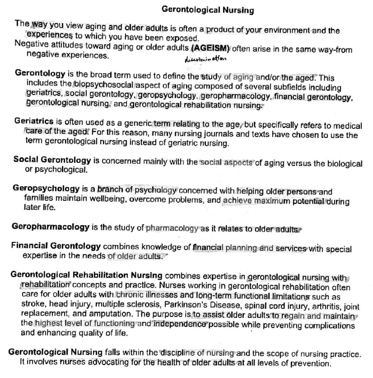 Geron rle finals - Notes - Gerontological Nursing The&Jay you view ...